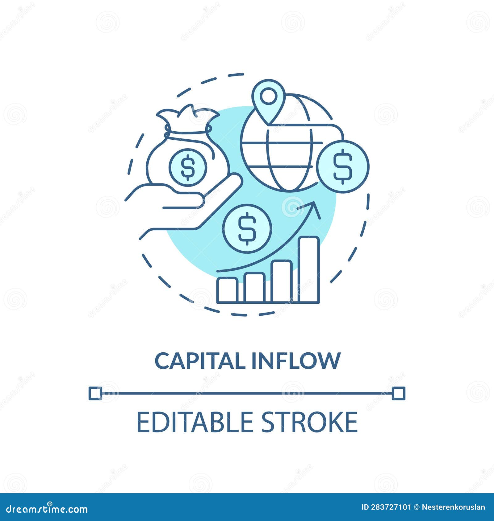 Customizable Capital Inflow Linear Icon FDI Concept Stock Vector ... Customizable Capital Inflow Linear Icon FDI Concept Stock Vector ...