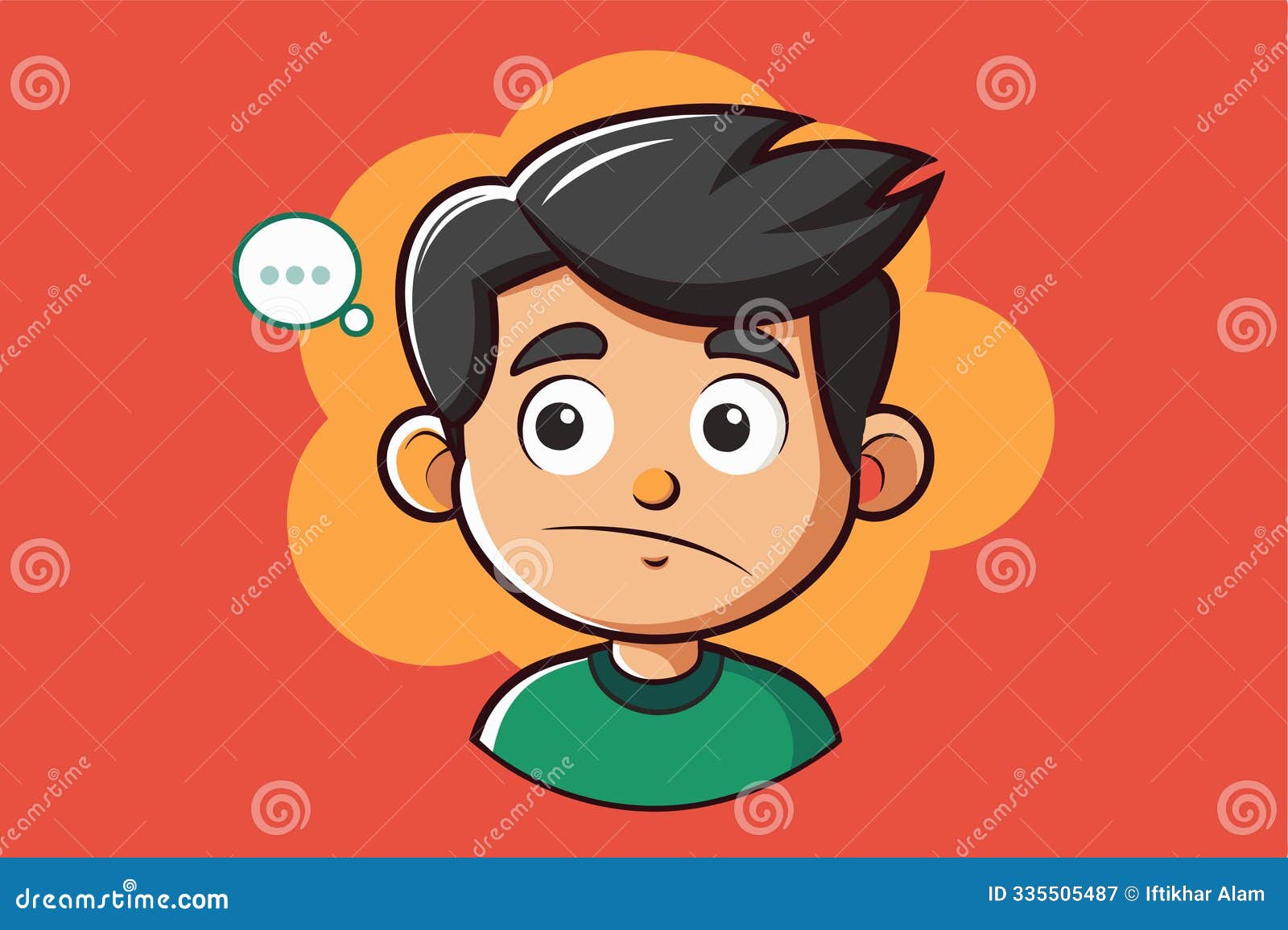 This Customizable Cartoon Features a Thoughtful Character with a ...