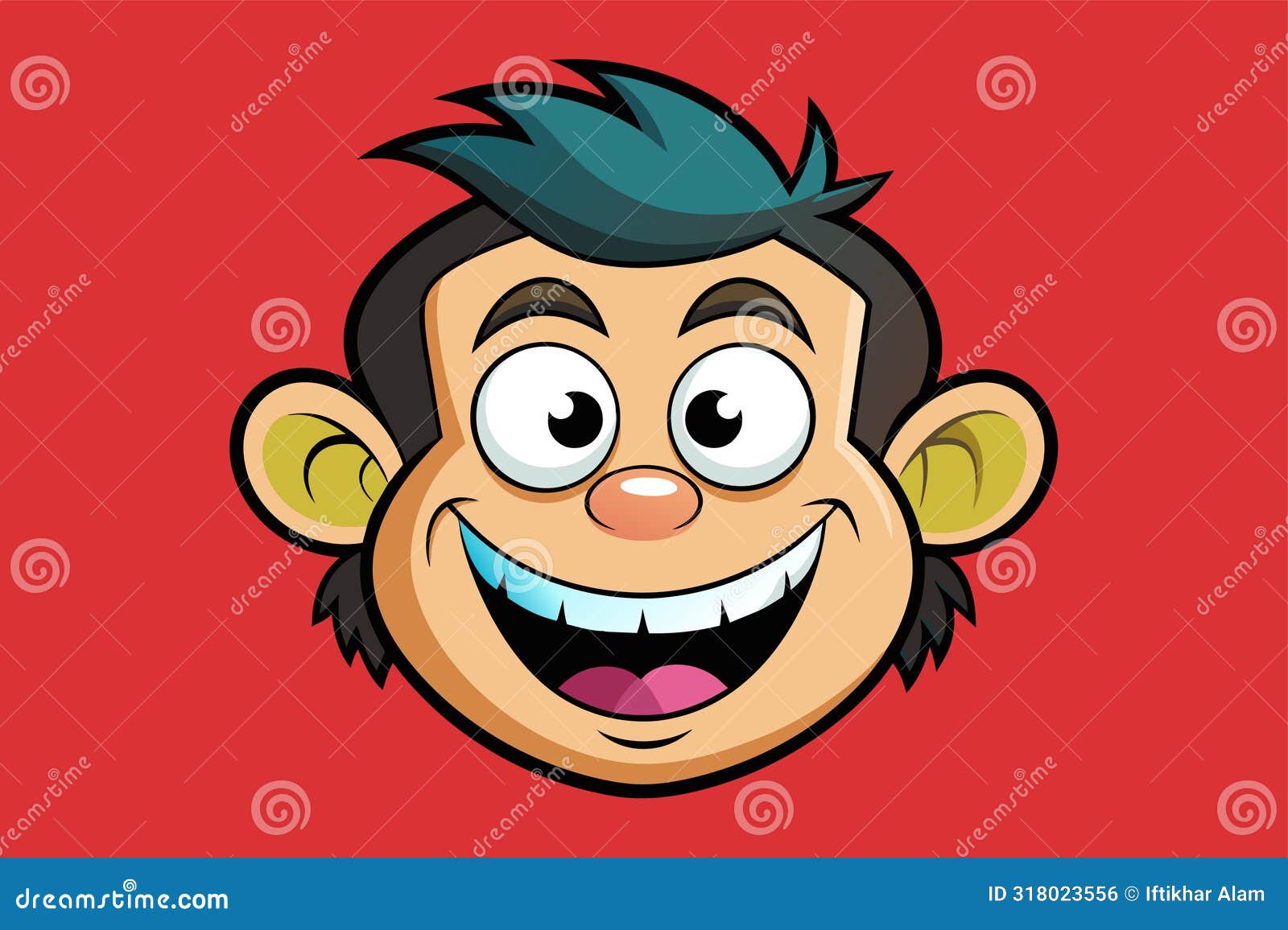 A Customizable Cartoon Illustration of a Monkey with a Funny, Dizzy ...
