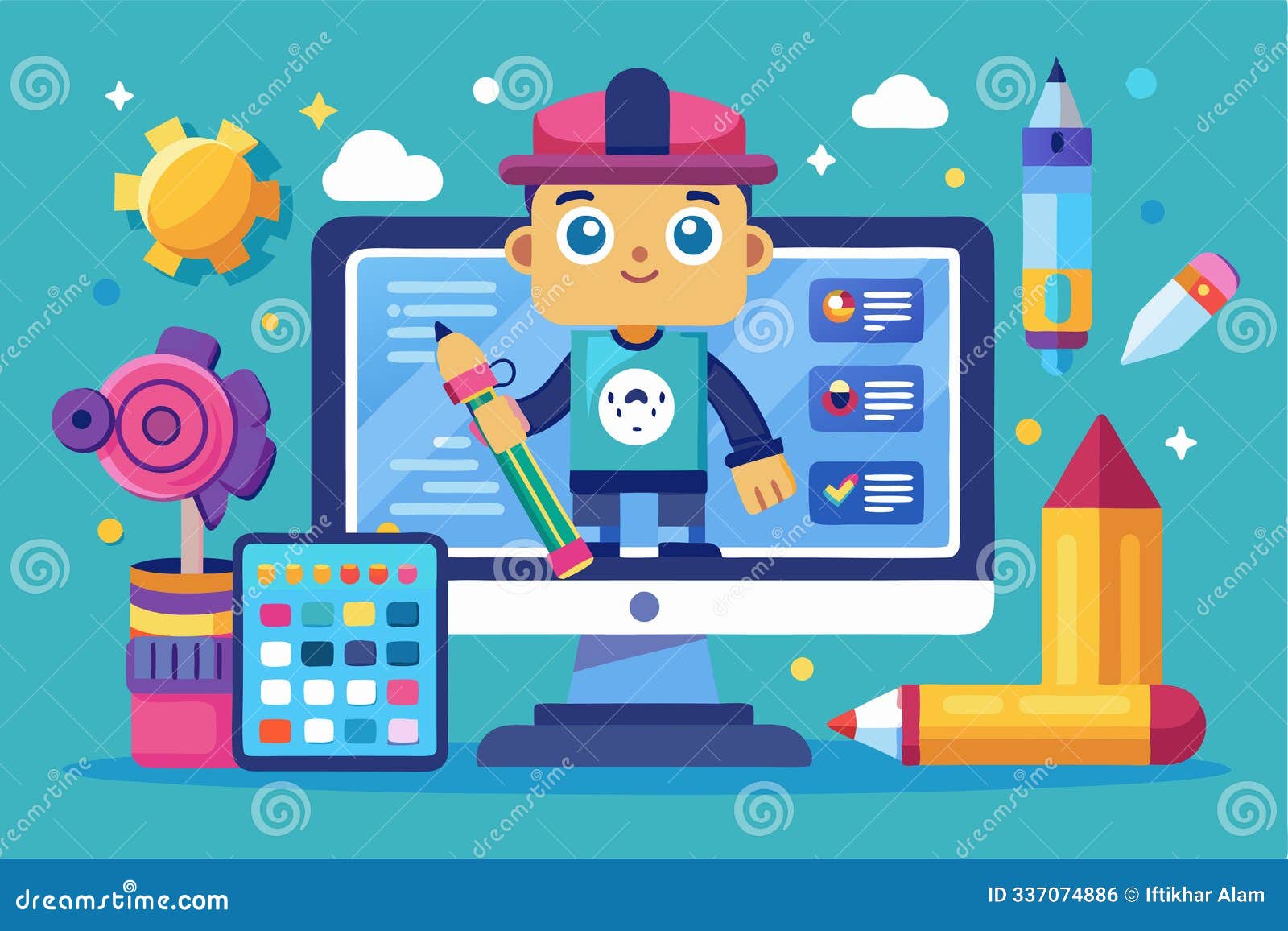 A Customizable Cartoon Illustration Tool Displays Fun Characters and ...