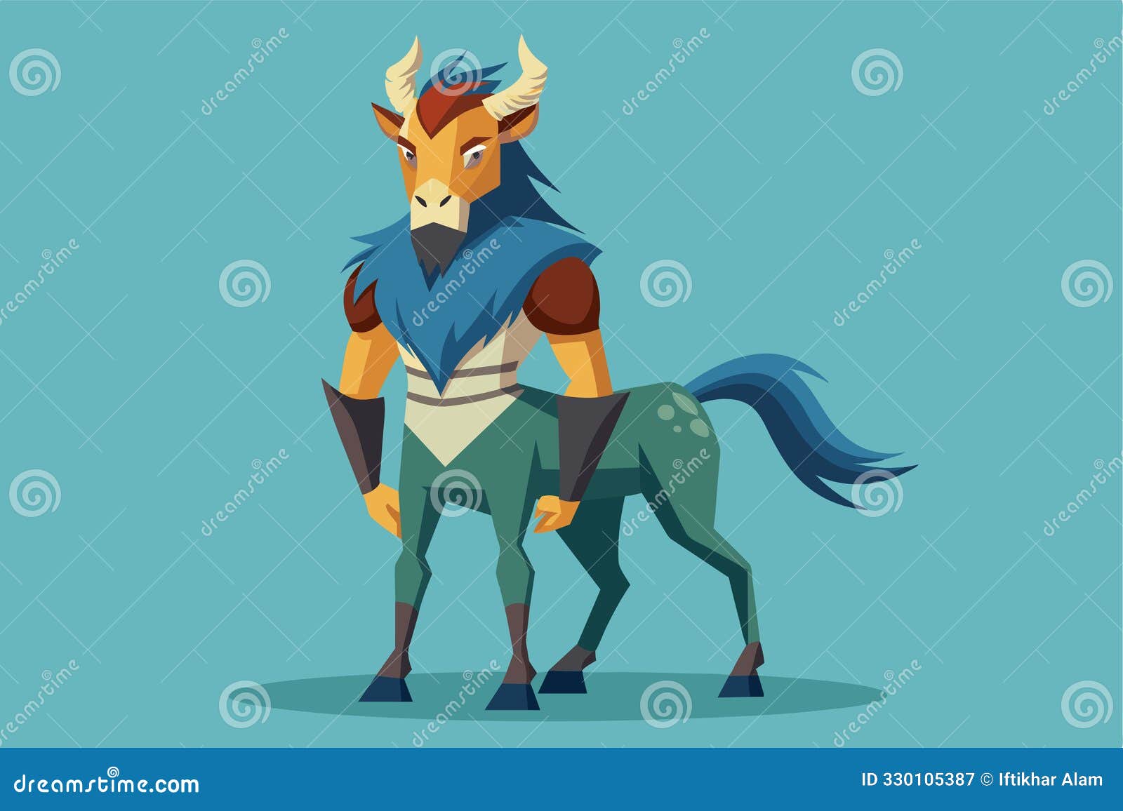 A Customizable Centaur Character Stands Confidently with a Striking ...