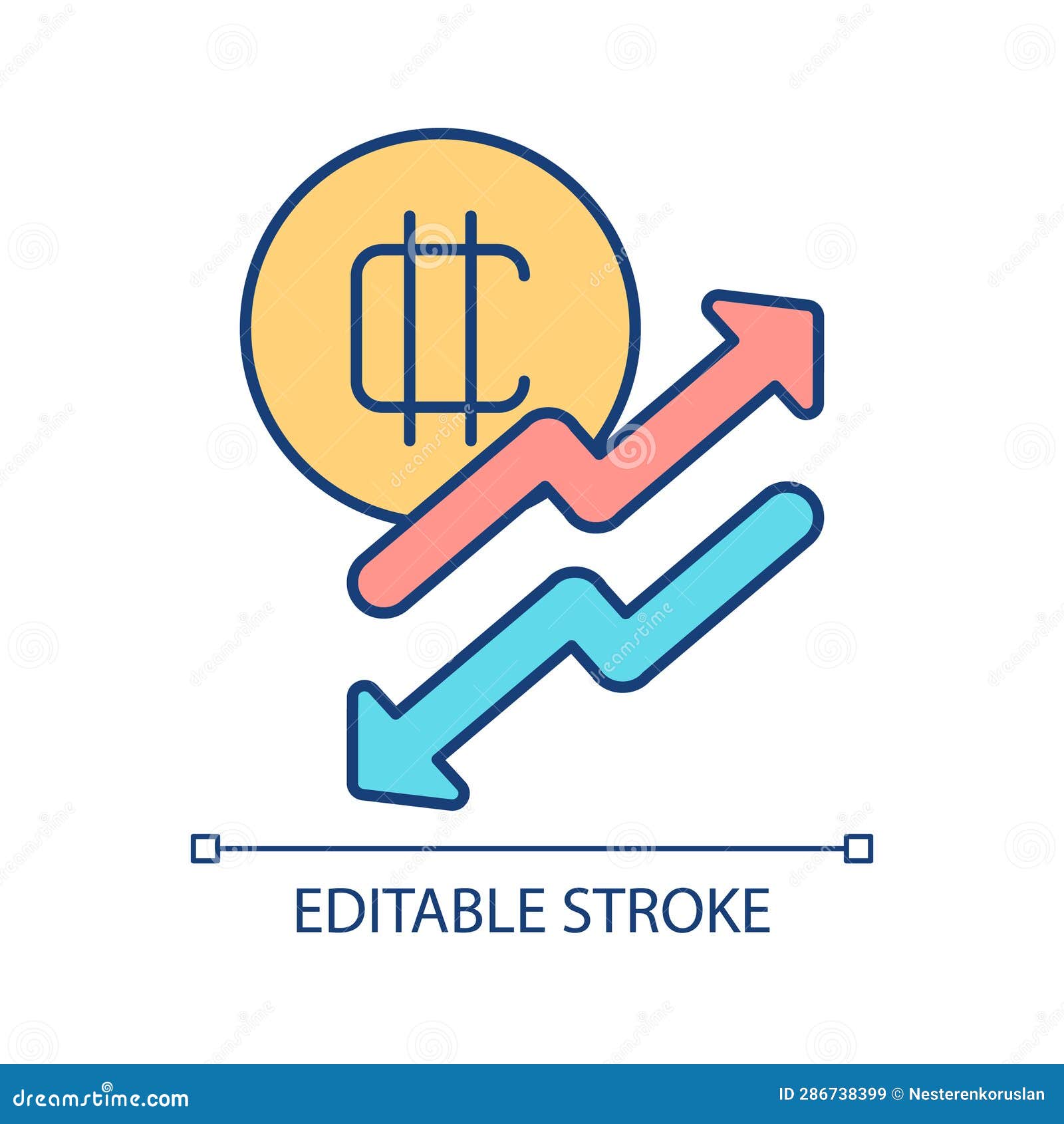 Customizable Currency Volatility Linear Icon Stock Illustration ...