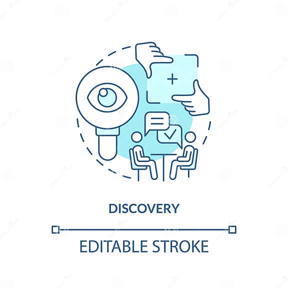 Customizable Discovery Blue Linear Icon Concept Stock Vector ...