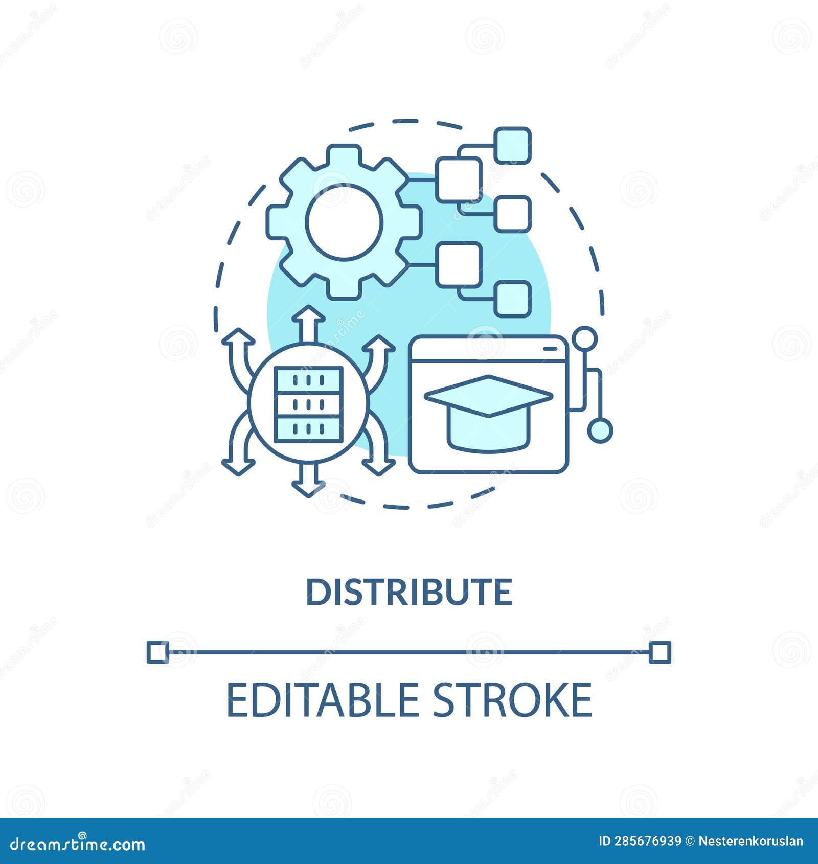 Customizable Distribute Blue Linear Icon Concept Stock Vector - Illustration of share, design ...
