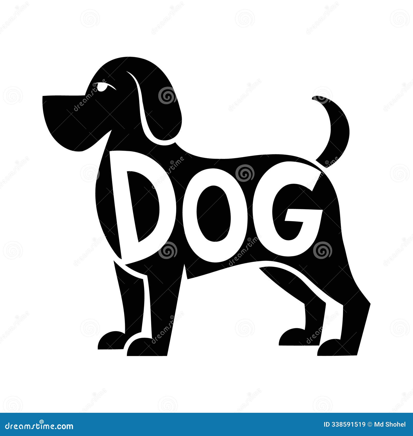 Customizable Dog Wordmark Negative Space Logo Vector for Download Stock ...