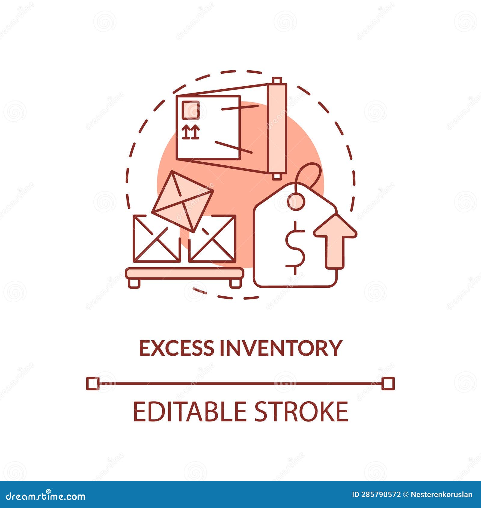 Customizable Excess Inventory Line Icon Concept Stock Vector ...