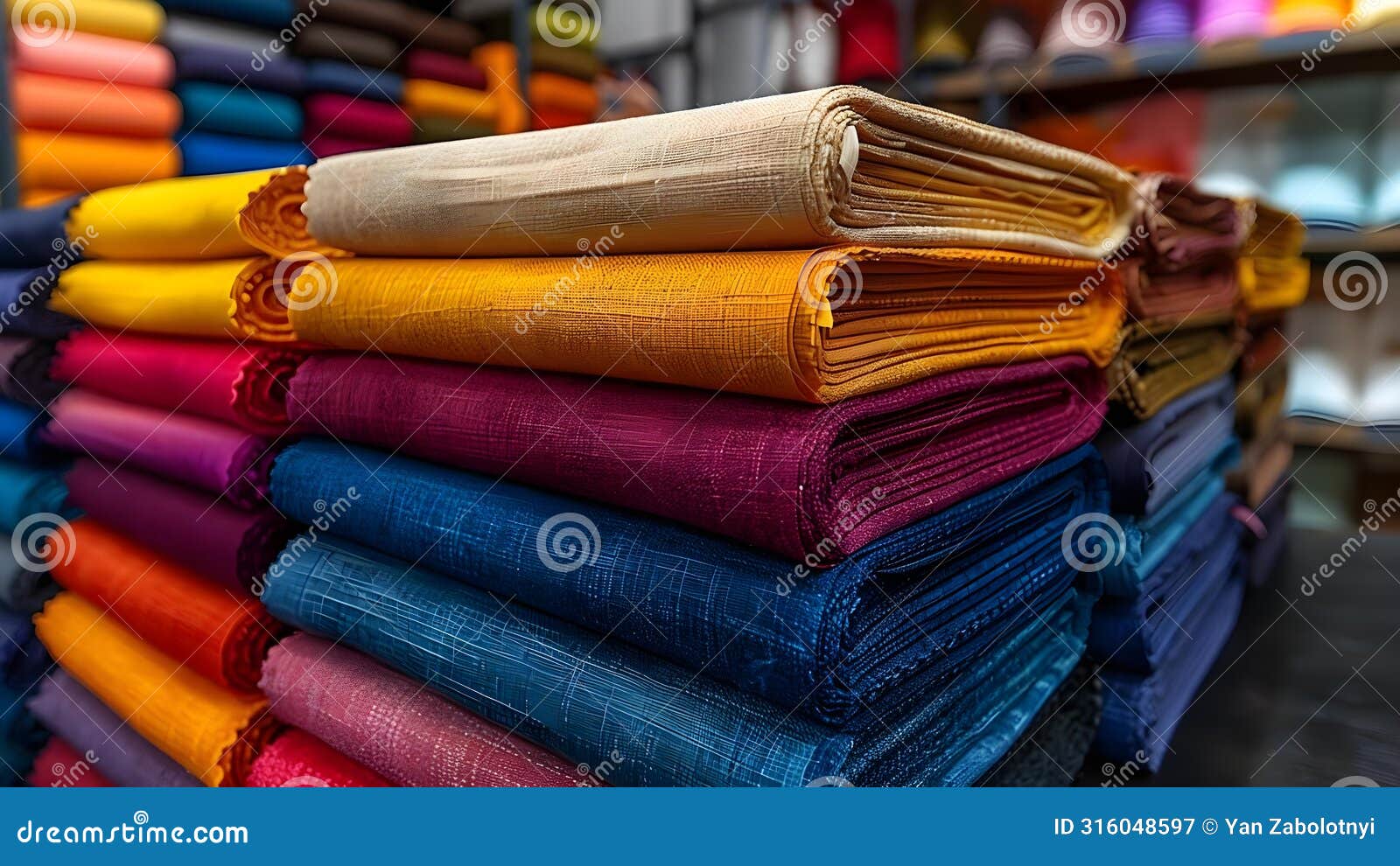 Customizable Fabric Swatches Displayed On Shelves In Microfactory ...