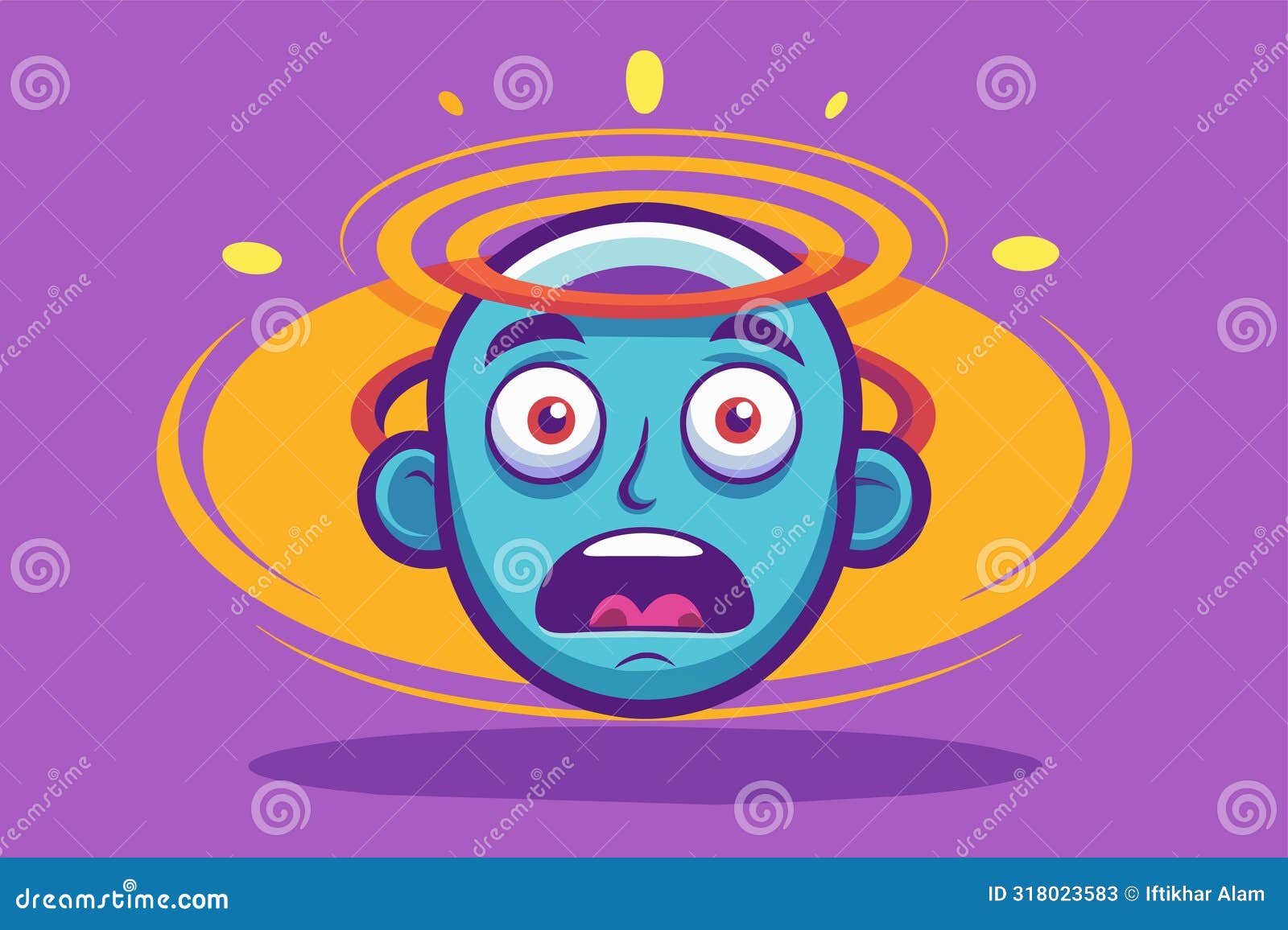 Customizable Flat Illustration of a Blue Man with a Halo Around His ...