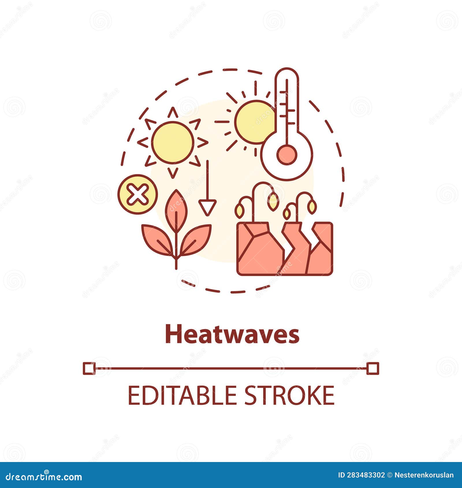 Customizable Heatwave Icon Heatflation Concept Stock Vector ...