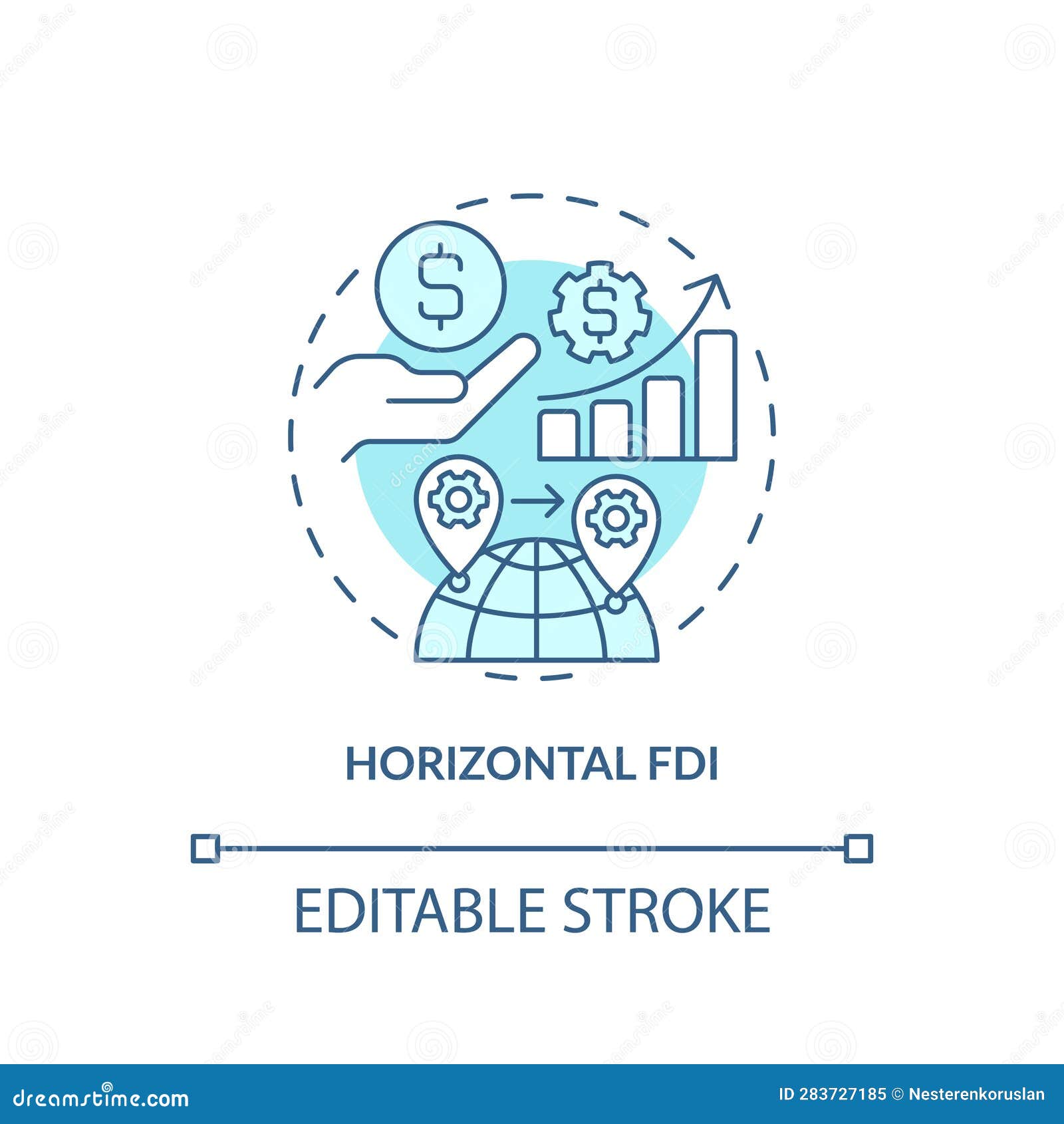 Customizable Horizontal FDI Linear Icon Stock Vector - Illustration of ...