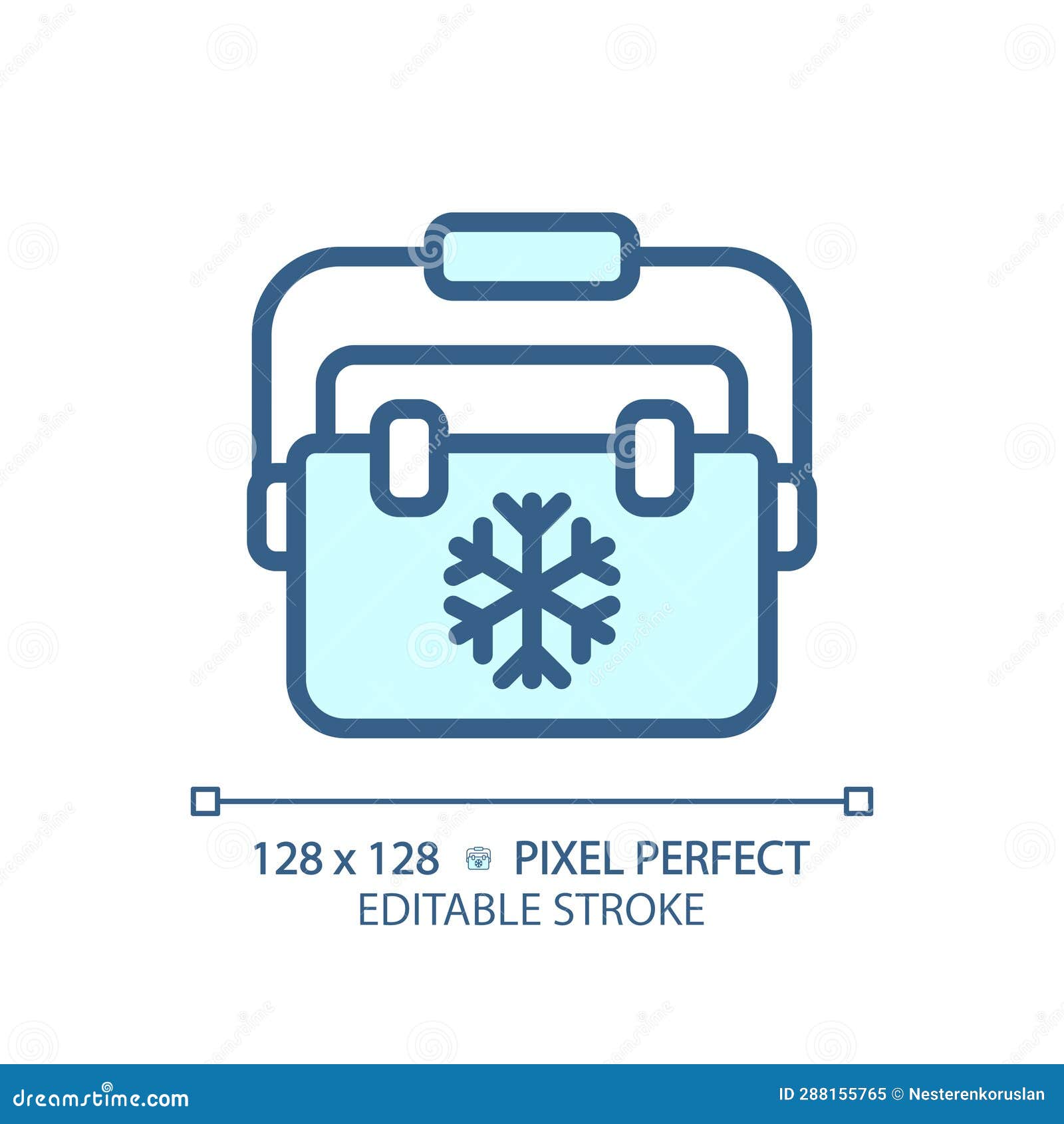 Customizable Ice Box Simple Thin Linear Blue Icon Stock Vector ...