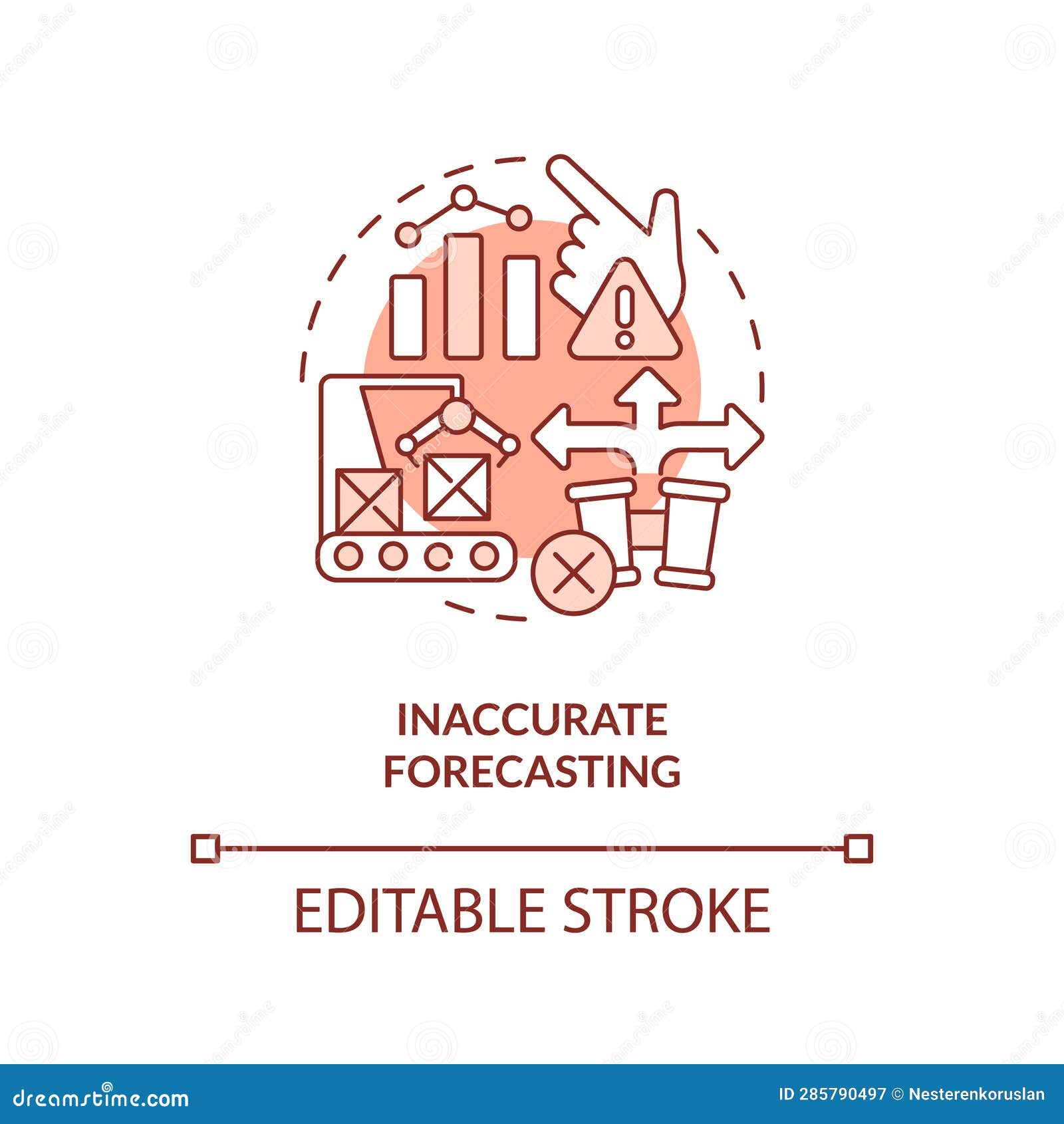 Customizable Inaccurate Forecasting Line Icon Concept Stock Vector ...