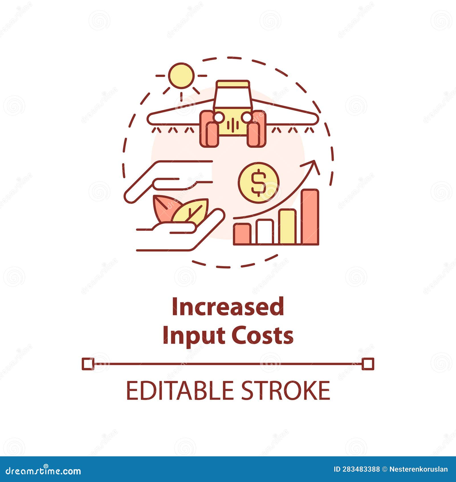 Customizable Increased Input Costs Icon Heatflation Concept Stock ...