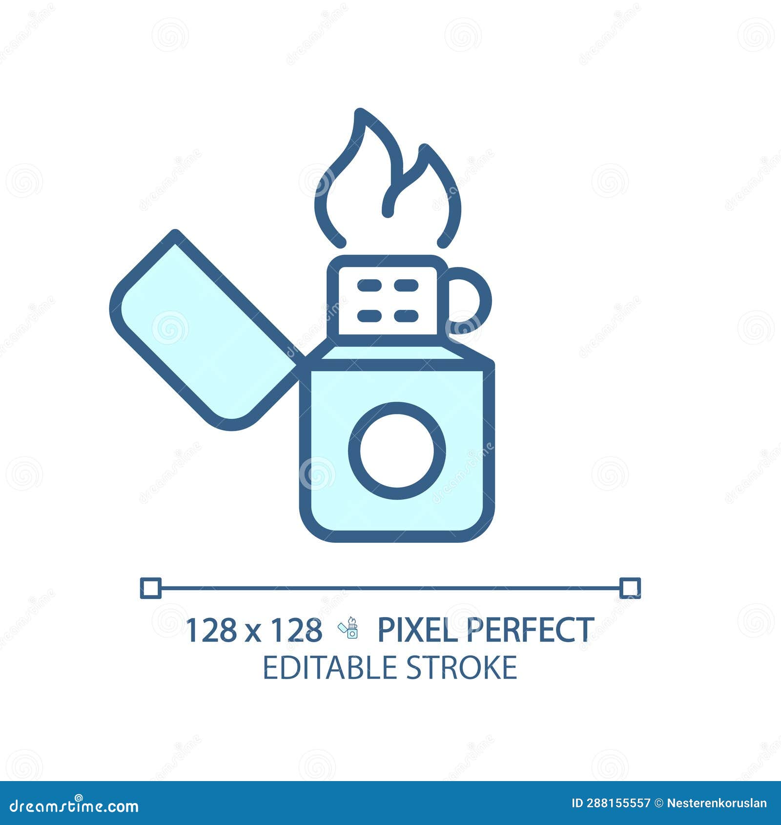 Customizable Lighter Simple Thin Linear Blue Icon Stock Vector ...
