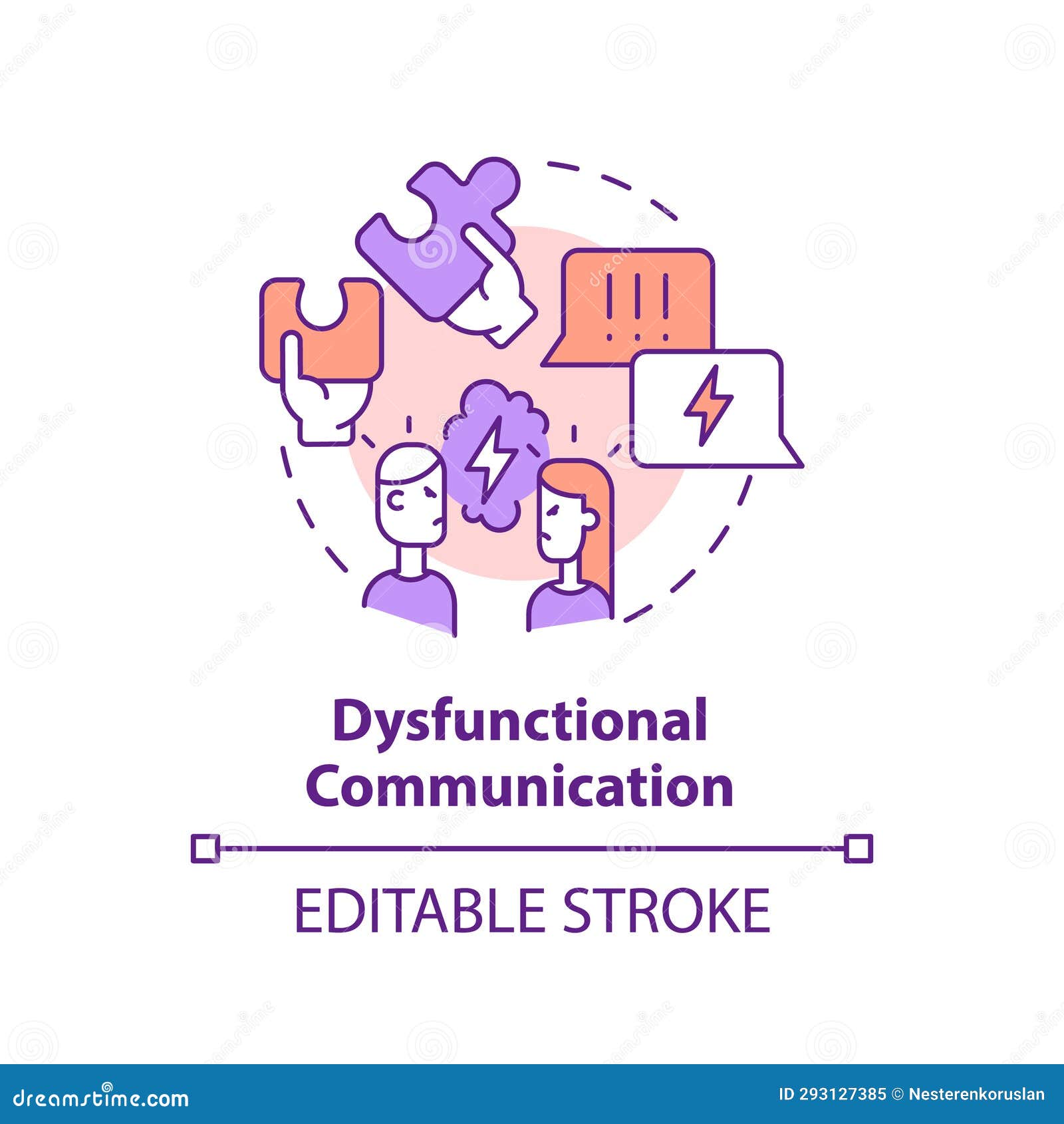 Customizable Line Icon Dysfunctional Communication Concept Stock Vector ...