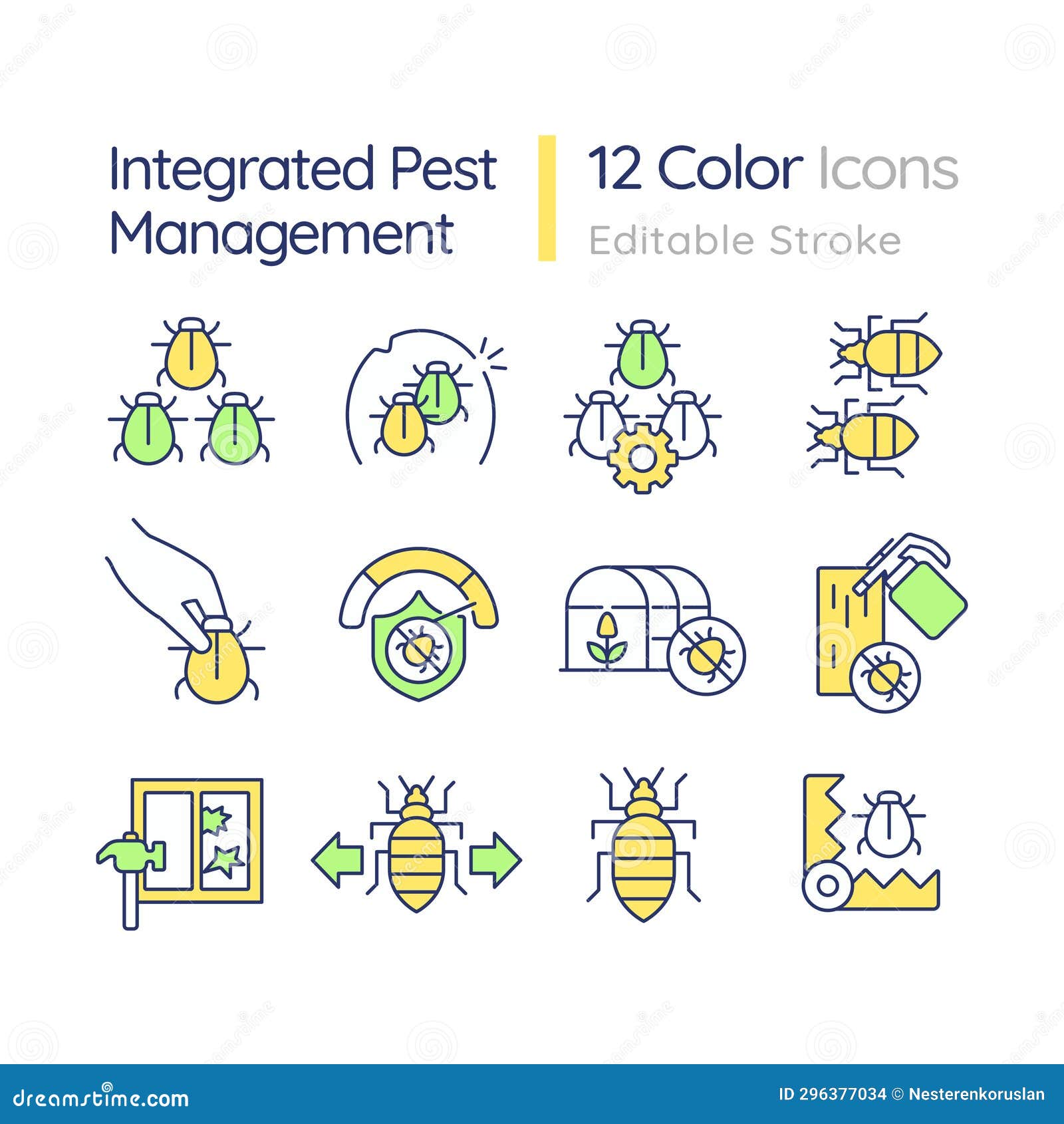 Customizable Line Icons Set for Integrated Pest Management Stock Vector ...