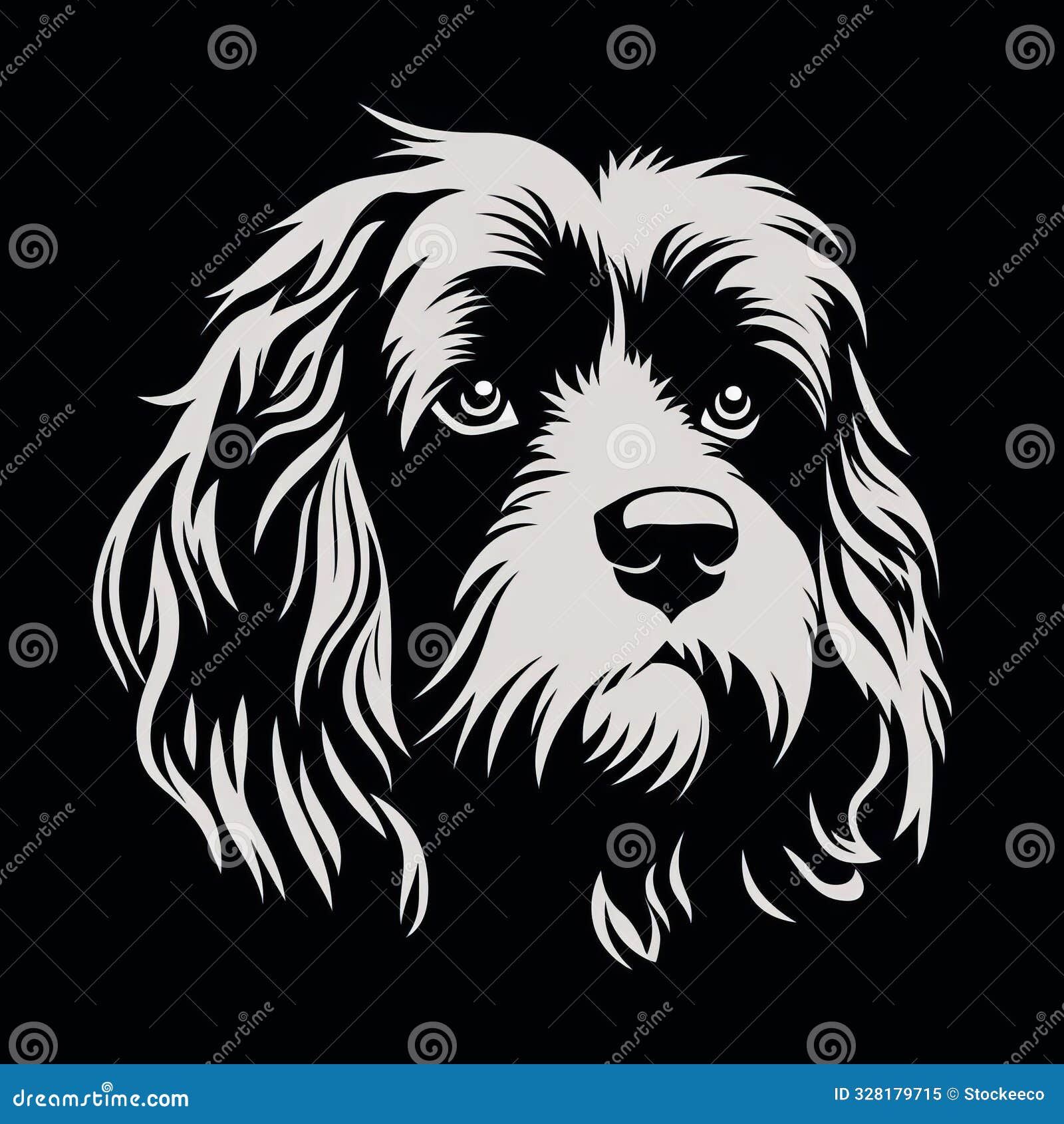 Customizable Lowchen Face Silhouette Vector Illustration Design Stock ...
