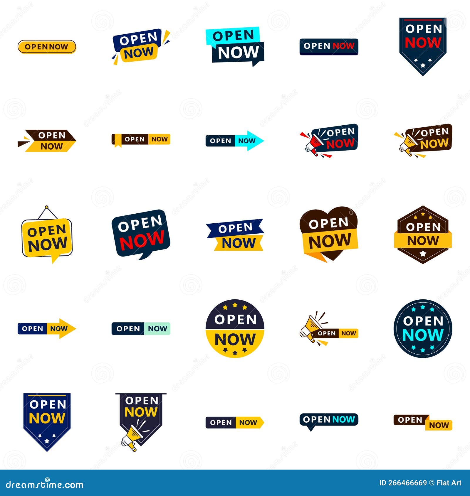 Customizable Open Now Sign Pack 25 Designs Stock Vector - Illustration ...