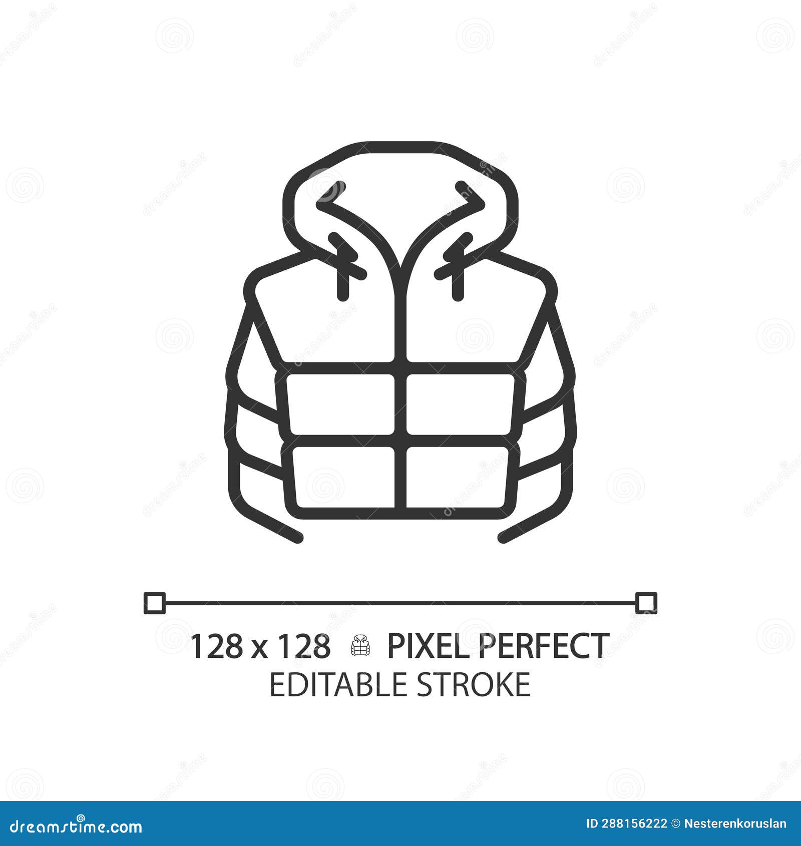 Customizable Padded Jacket Simple Thin Linear Black Icon Stock Vector ...