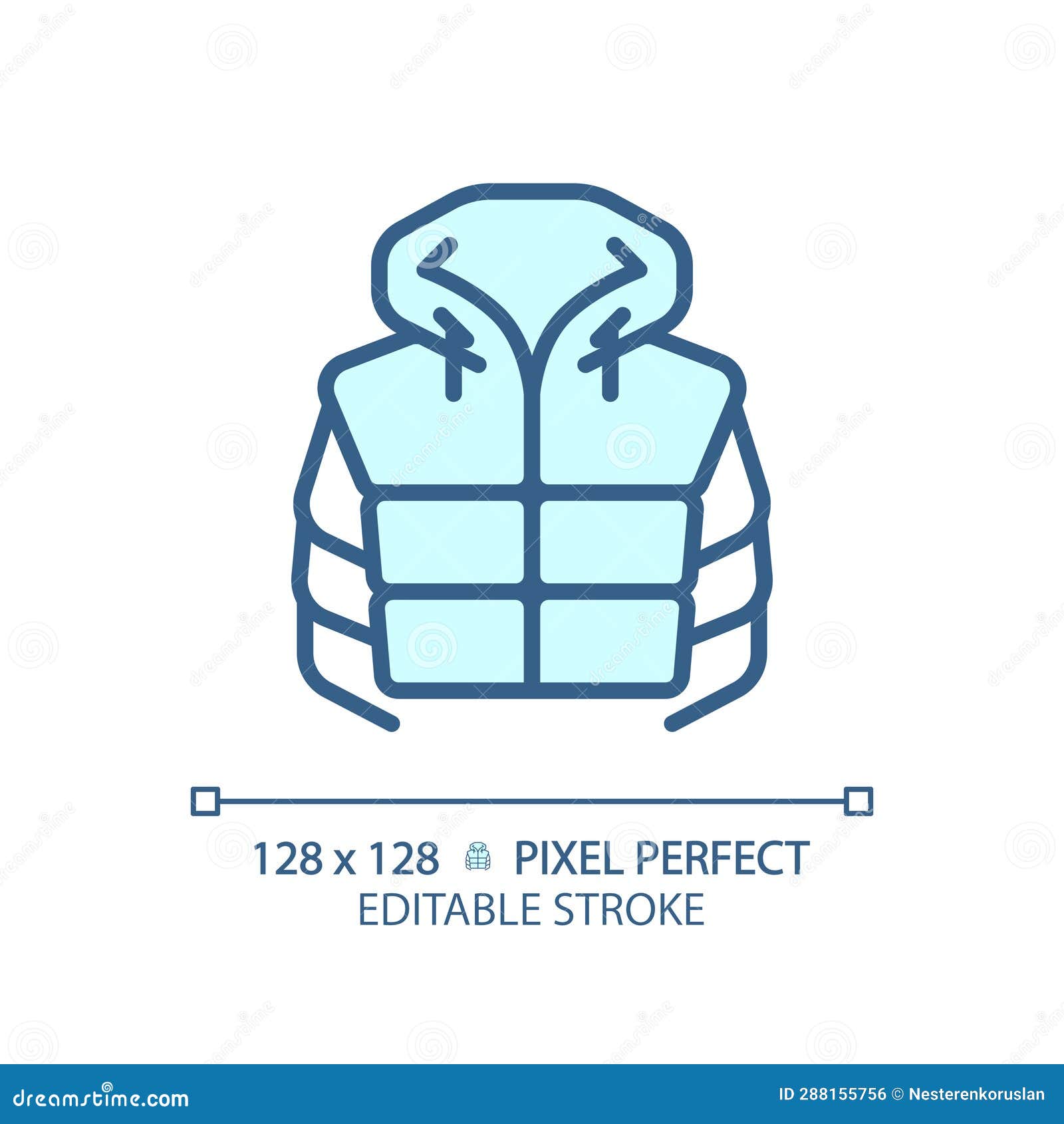 Customizable Padded Jacket Simple Thin Linear Blue Icon Stock ...