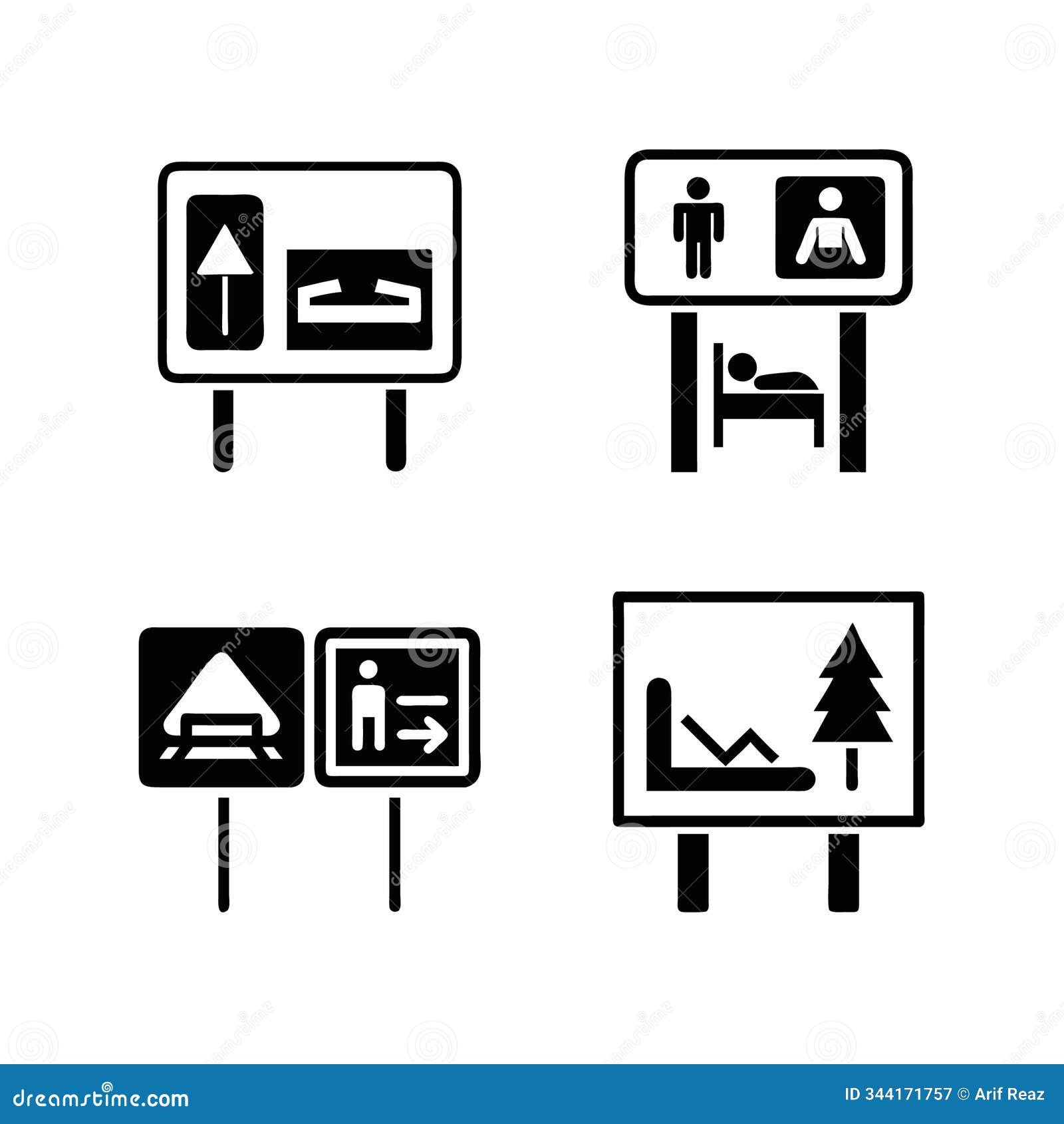 Customizable Rest Area Signs Vector Graphics Stock Illustration ...
