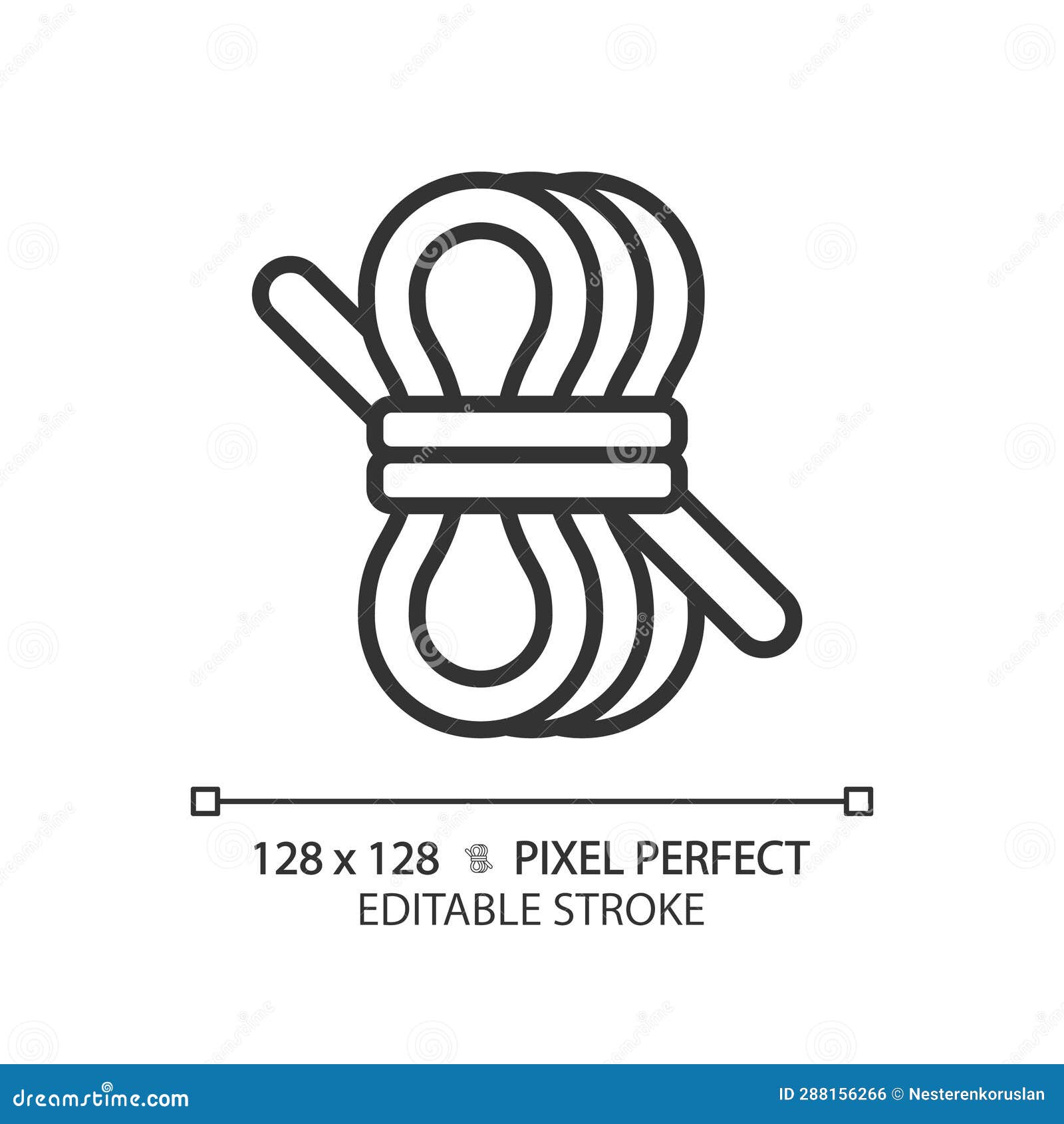 Customizable Rope Simple Thin Linear Black Icon Stock Vector ...