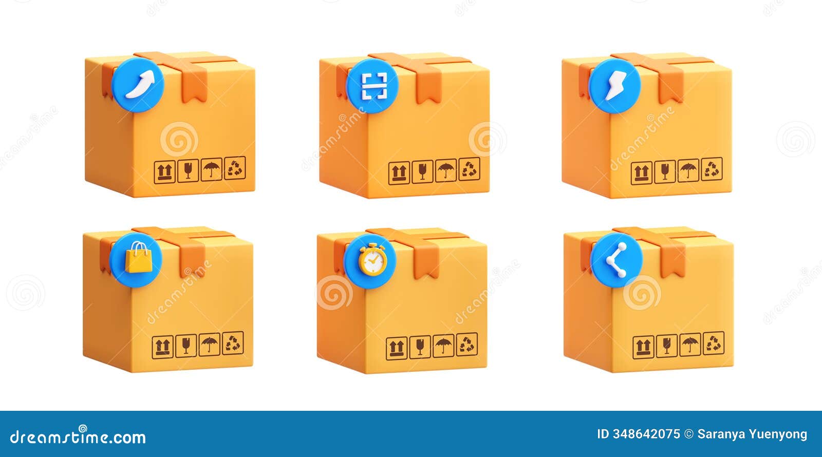 Customizable Shipping Box Elements Delivery Packaging Concept 3D ...