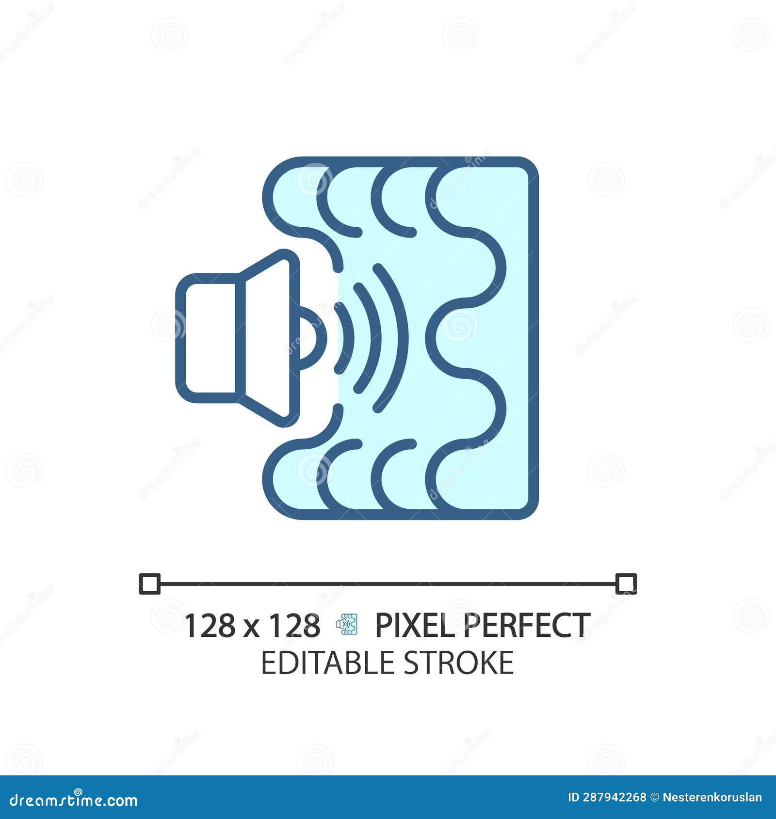 Customizable Sound Deflection White Thin Linear Icon Vector ...