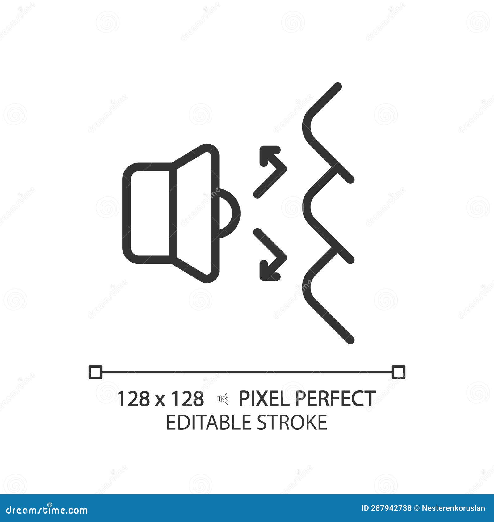 Customizable Sound Deflection White Thin Linear Icon Vector ... Customizable Sound Deflection White Thin Linear Icon Vector ...