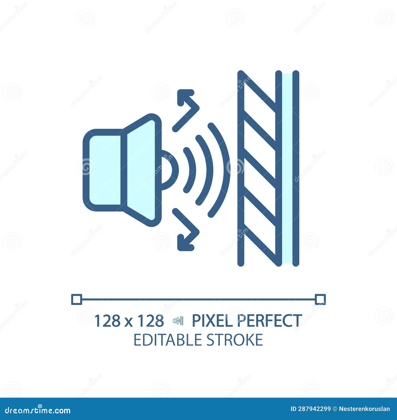 Customizable Soundproof Layer Blue Thin Linear Icon Stock Vector ...