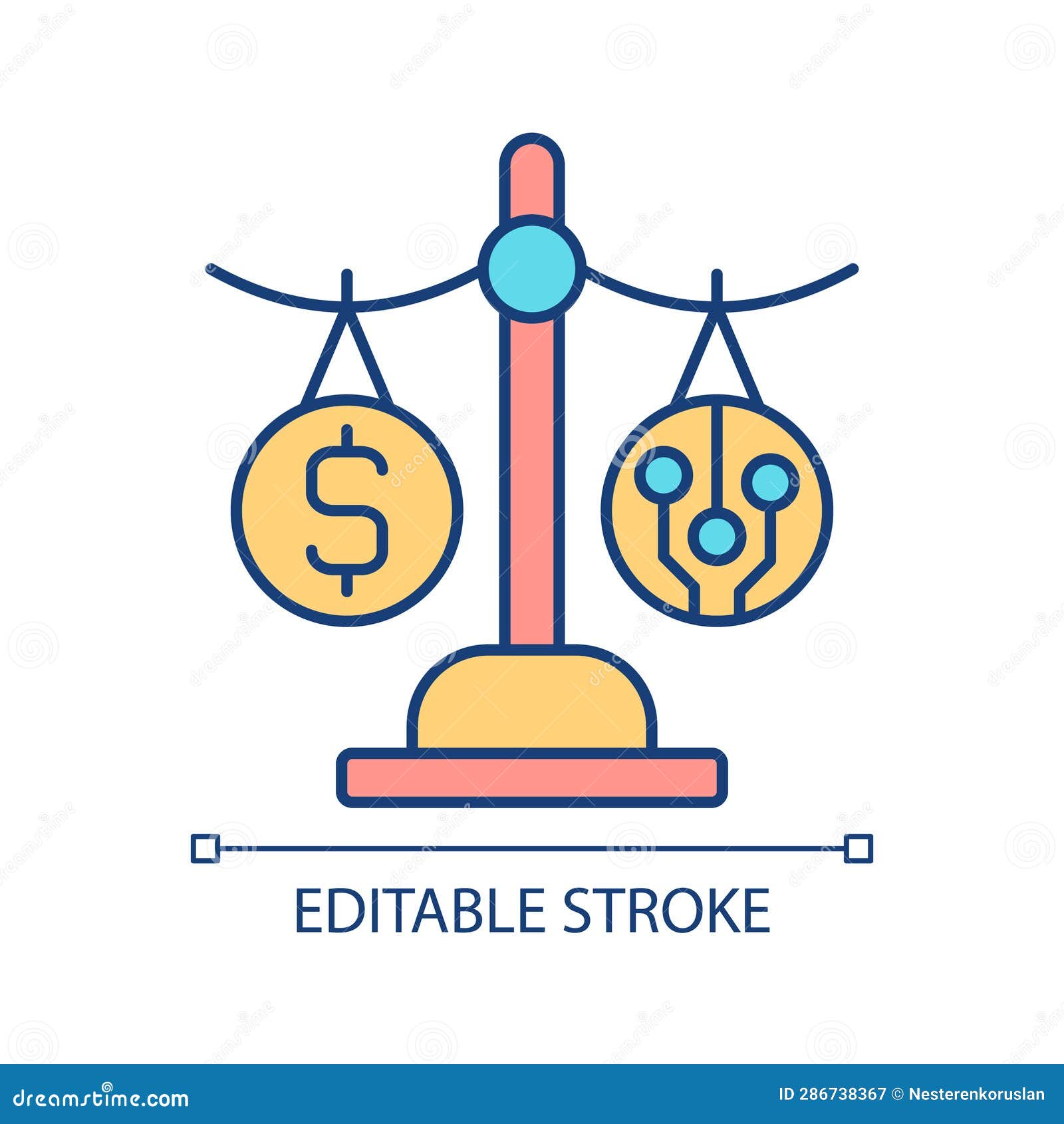 Customizable Stablecoins Linear Icon Stock Illustration - Illustration ...