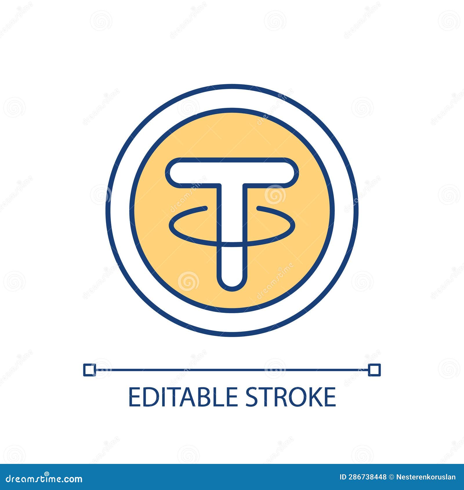 Customizable Stablecoins Linear Icon Stock Vector - Illustration of ...