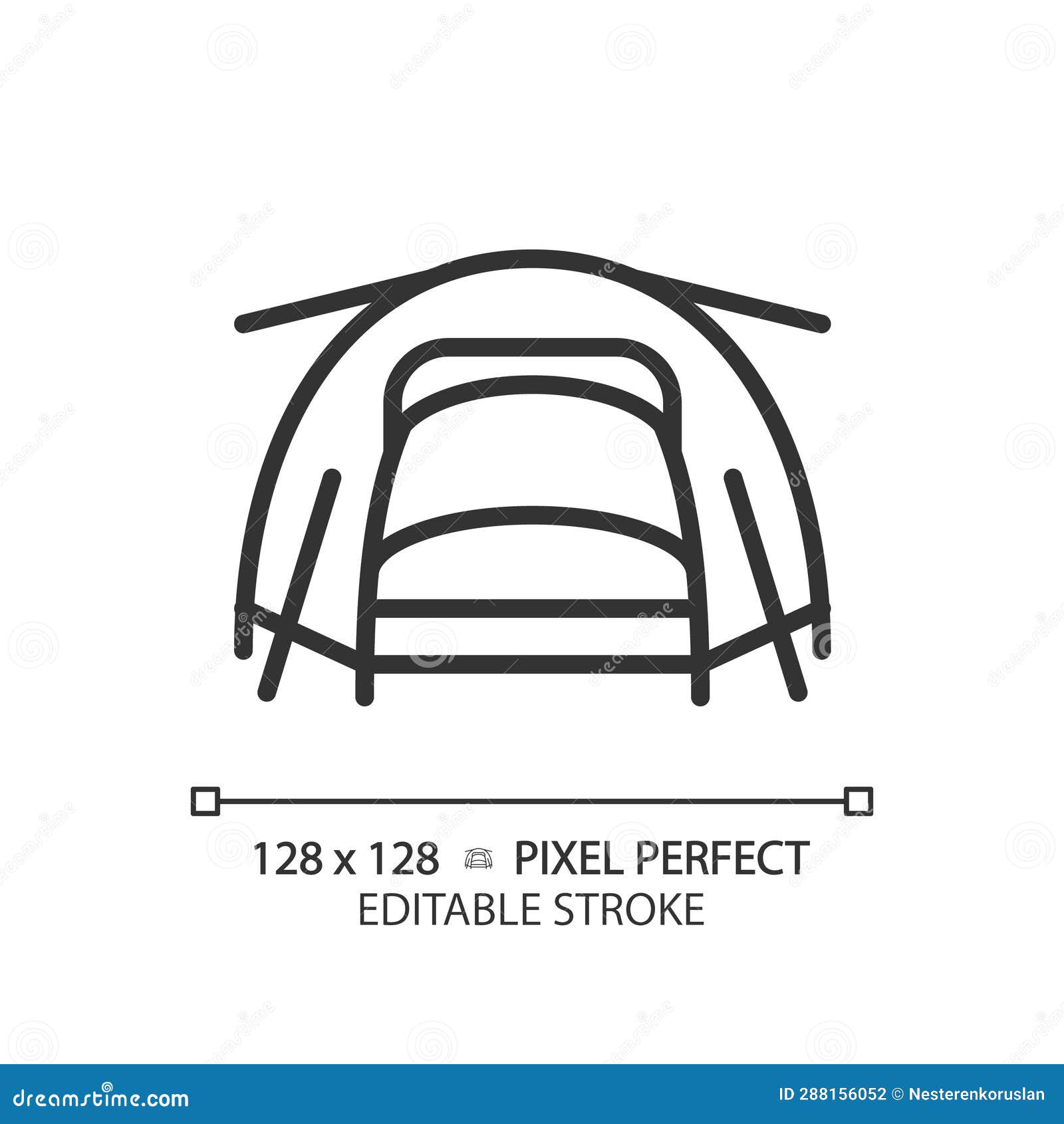 Customizable Tent Simple Thin Linear Black Icon Stock Vector ...