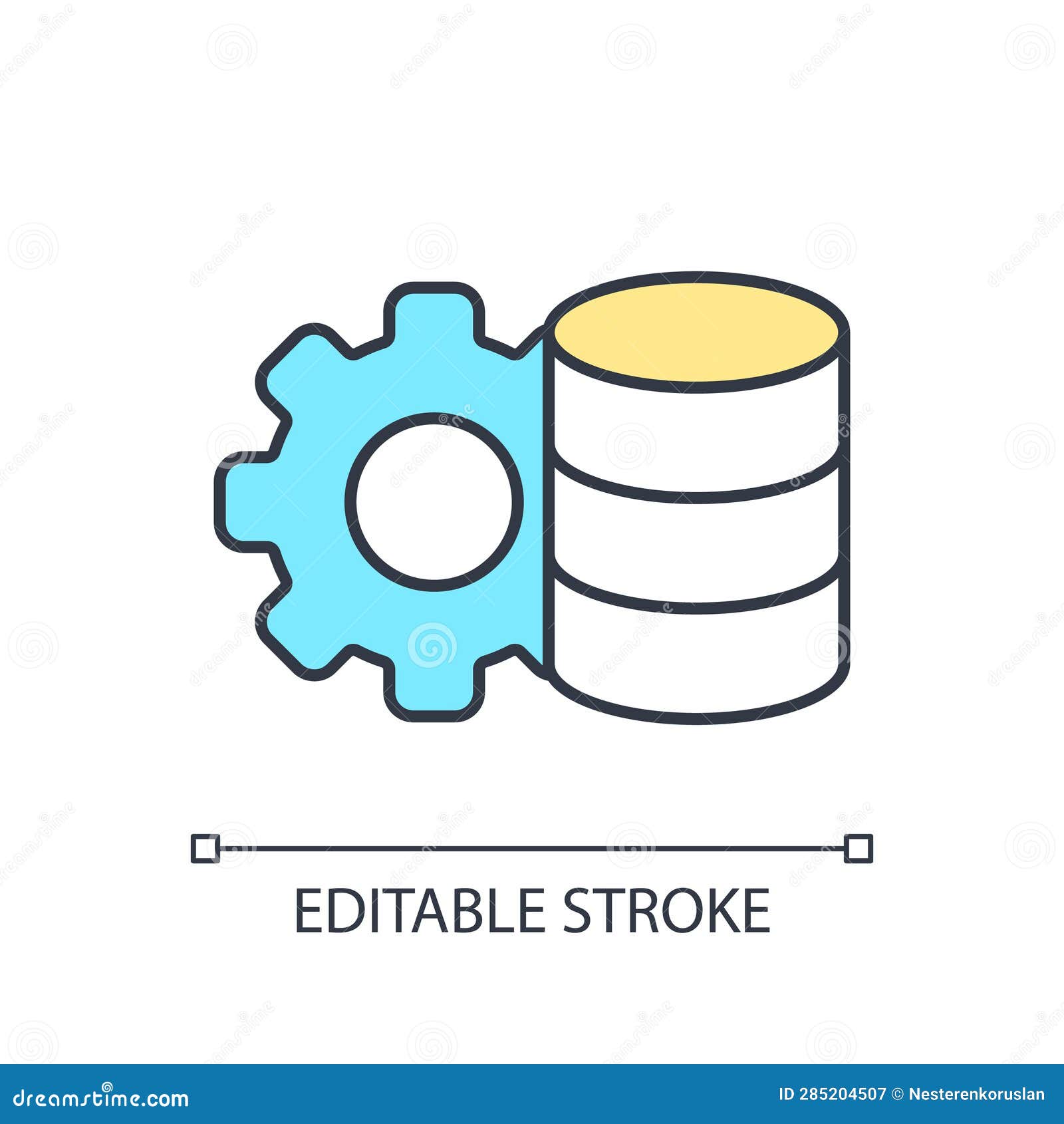 2d Data Democratization Concept Linear Icon Vector Illustration