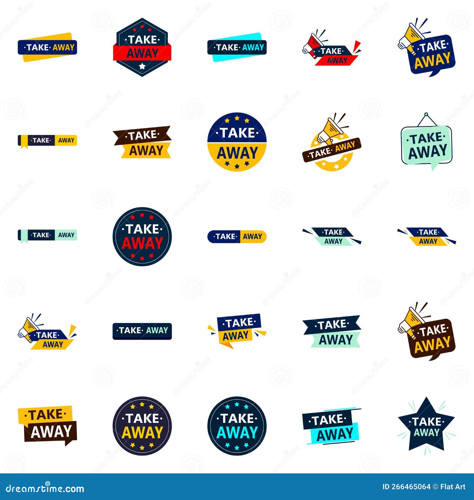 25 Customizable Vector Designs in the Take Away Pack Perfect for Food ...