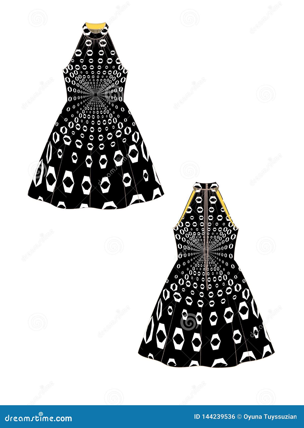 CUSTOMIZABLE VECTOR GARMENT TEMPLATE with SAMPLE REPEAT PATTERN DESIGN ...