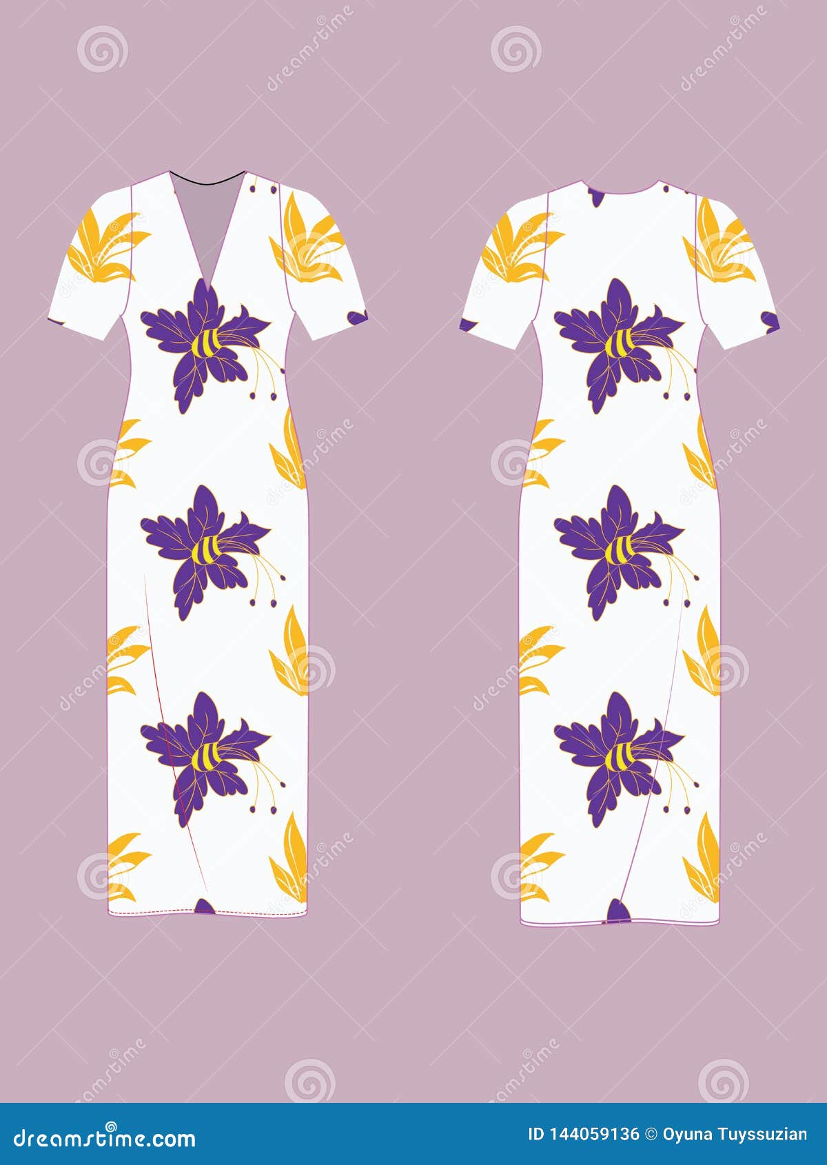CUSTOMIZABLE VECTOR GARMENT TEMPLATE with SAMPLE SEAMLESS REPEAT ...