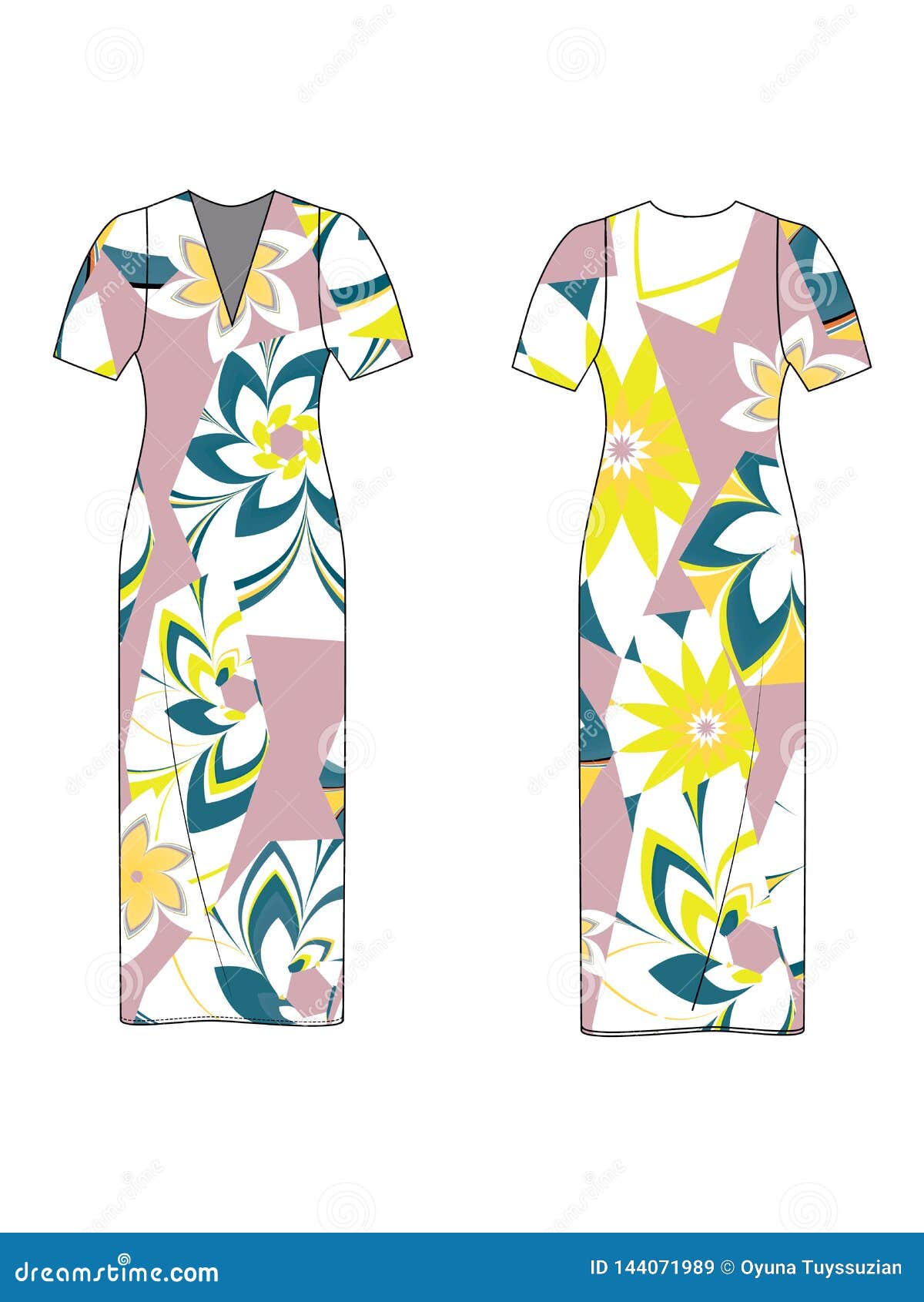 CUSTOMIZABLE VECTOR GARMENT TEMPLATE with SAMPLE SEAMLESS REPEAT ...