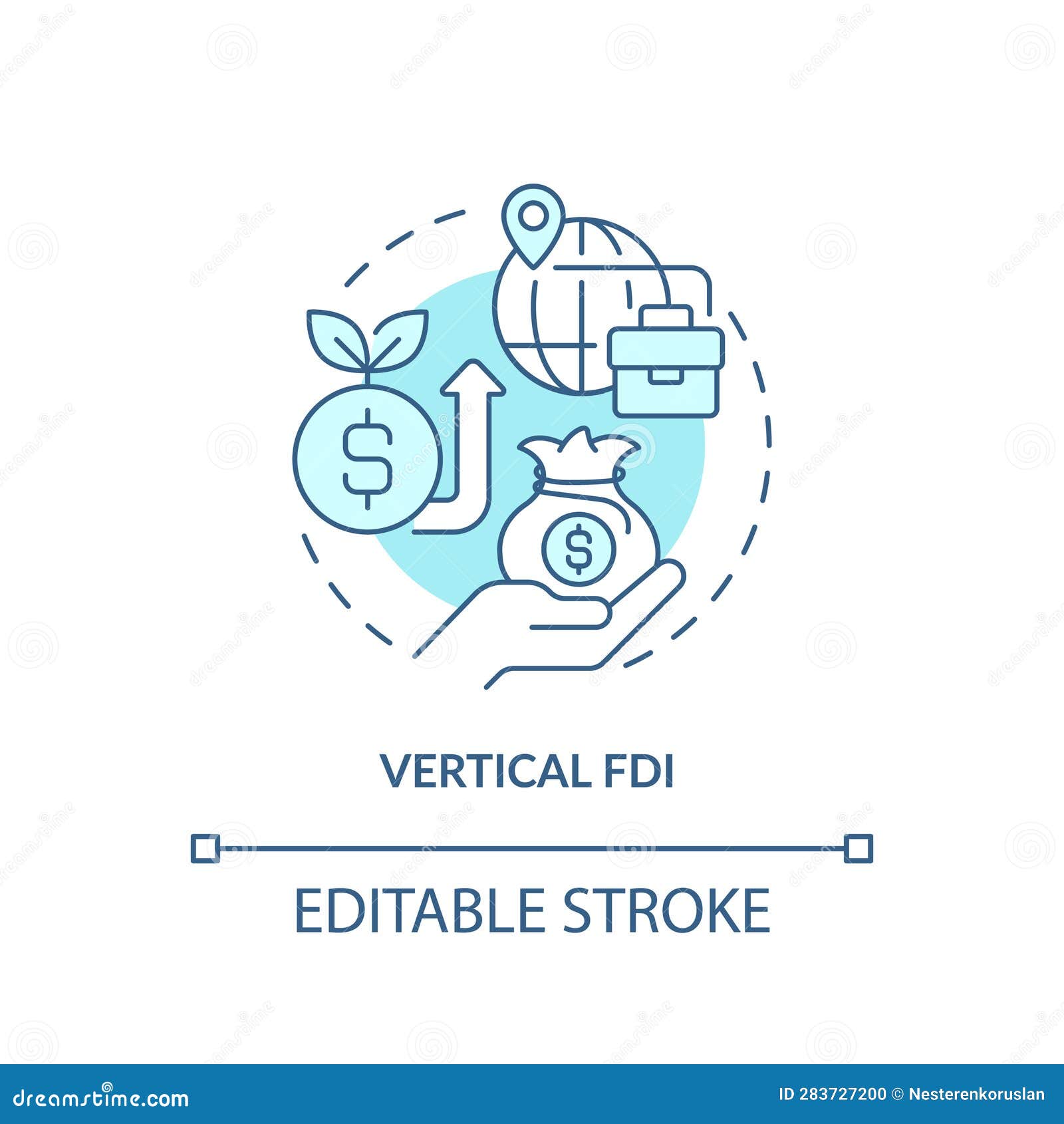 Customizable Vertical FDI Linear Icon Stock Vector - Illustration of ...
