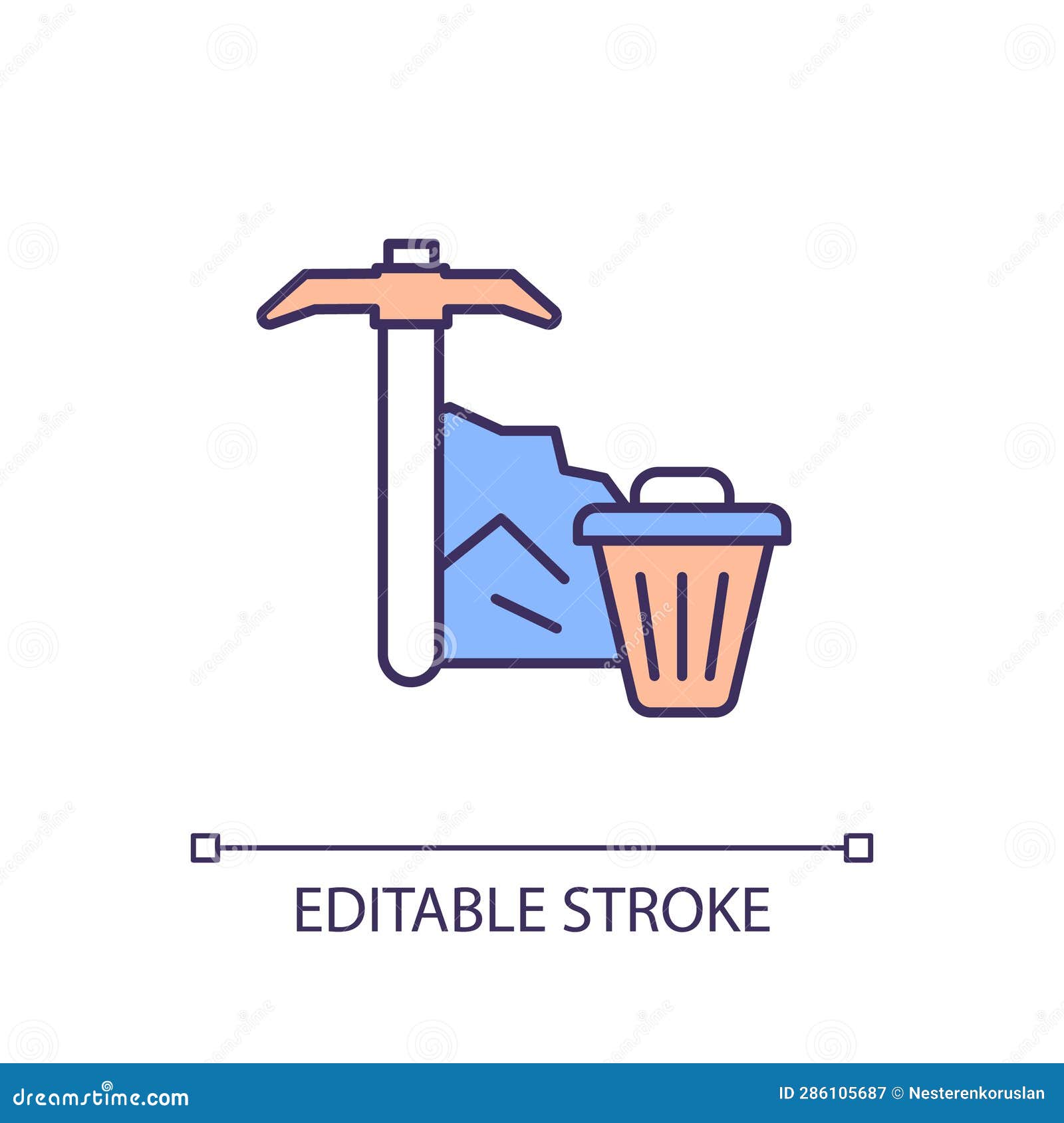 Customizable Wasted Resources Linear Icon Stock Illustration ...