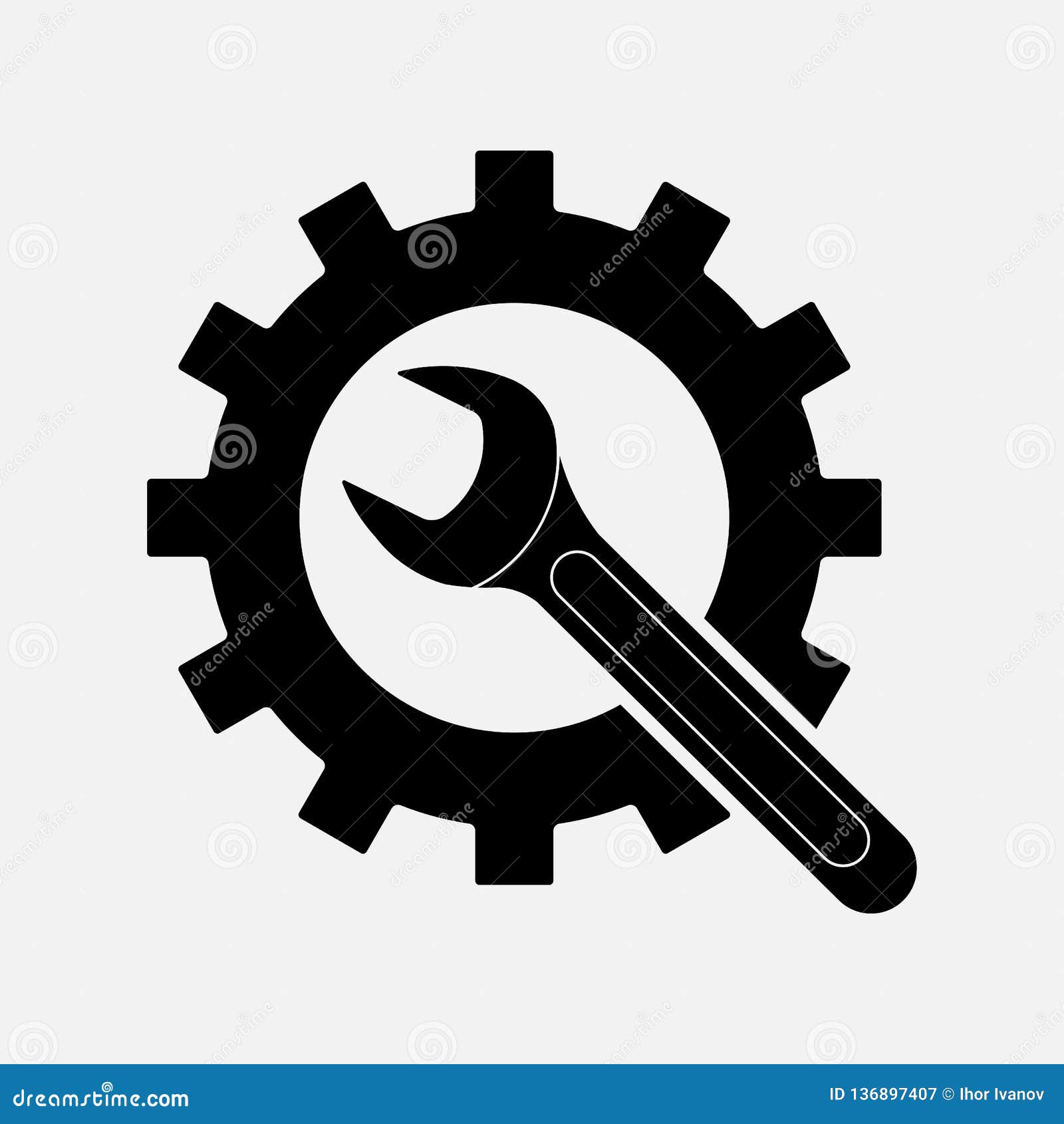 Customization Icon Gear Wheel With Setting, Vector Illustration On ...