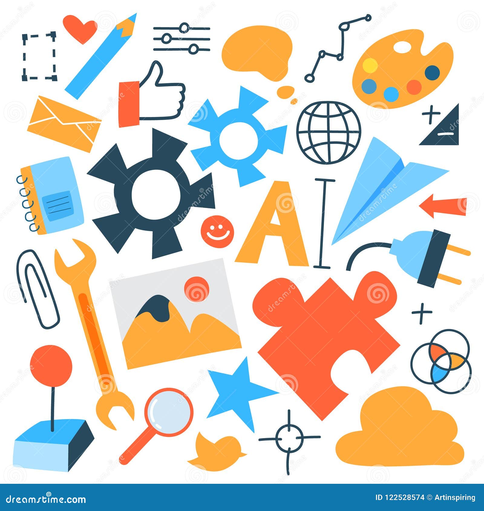 Customization icon set stock vector. Illustration of mechanic - 122528574