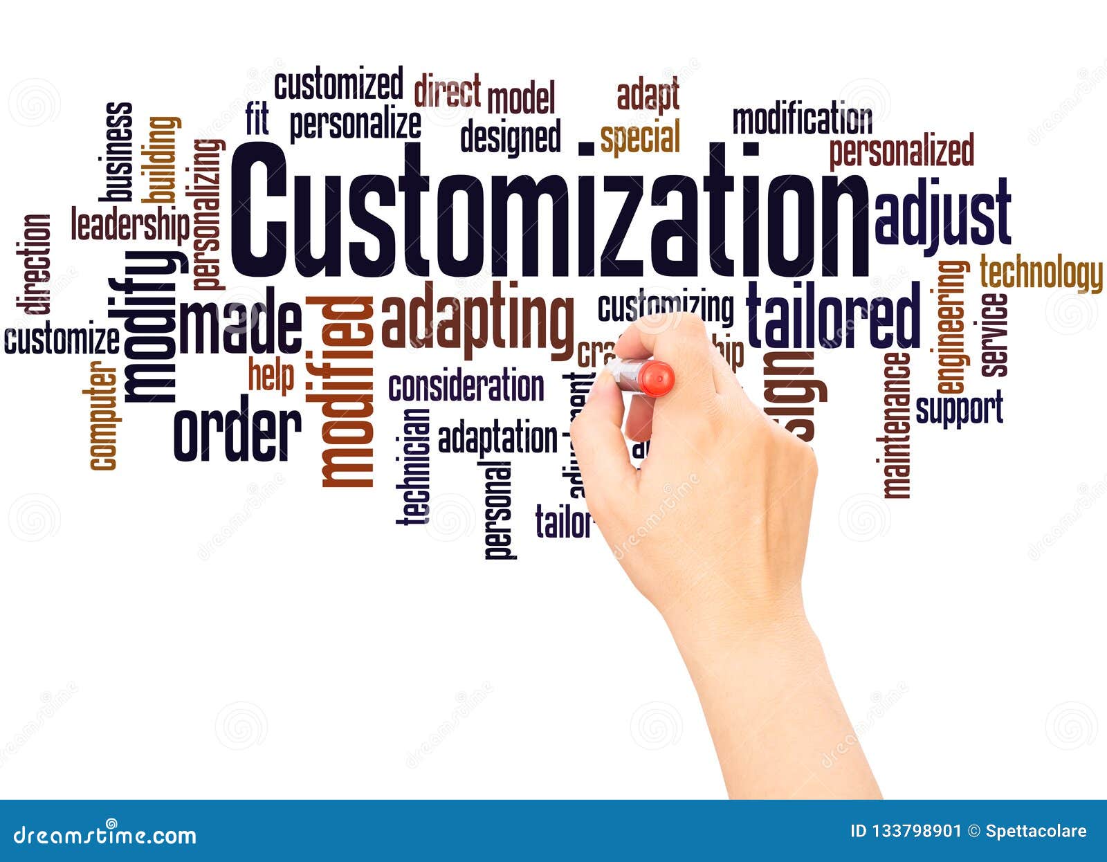 Customization Word Cloud Hand Writing Concept Stock Illustration ...