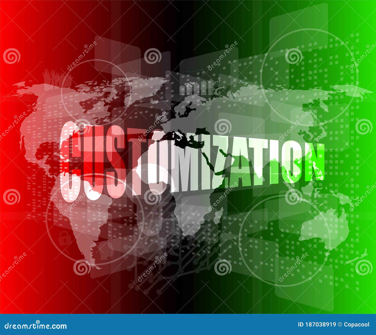 Customization Word on Digital Binary Touch Screen Stock Illustration ...