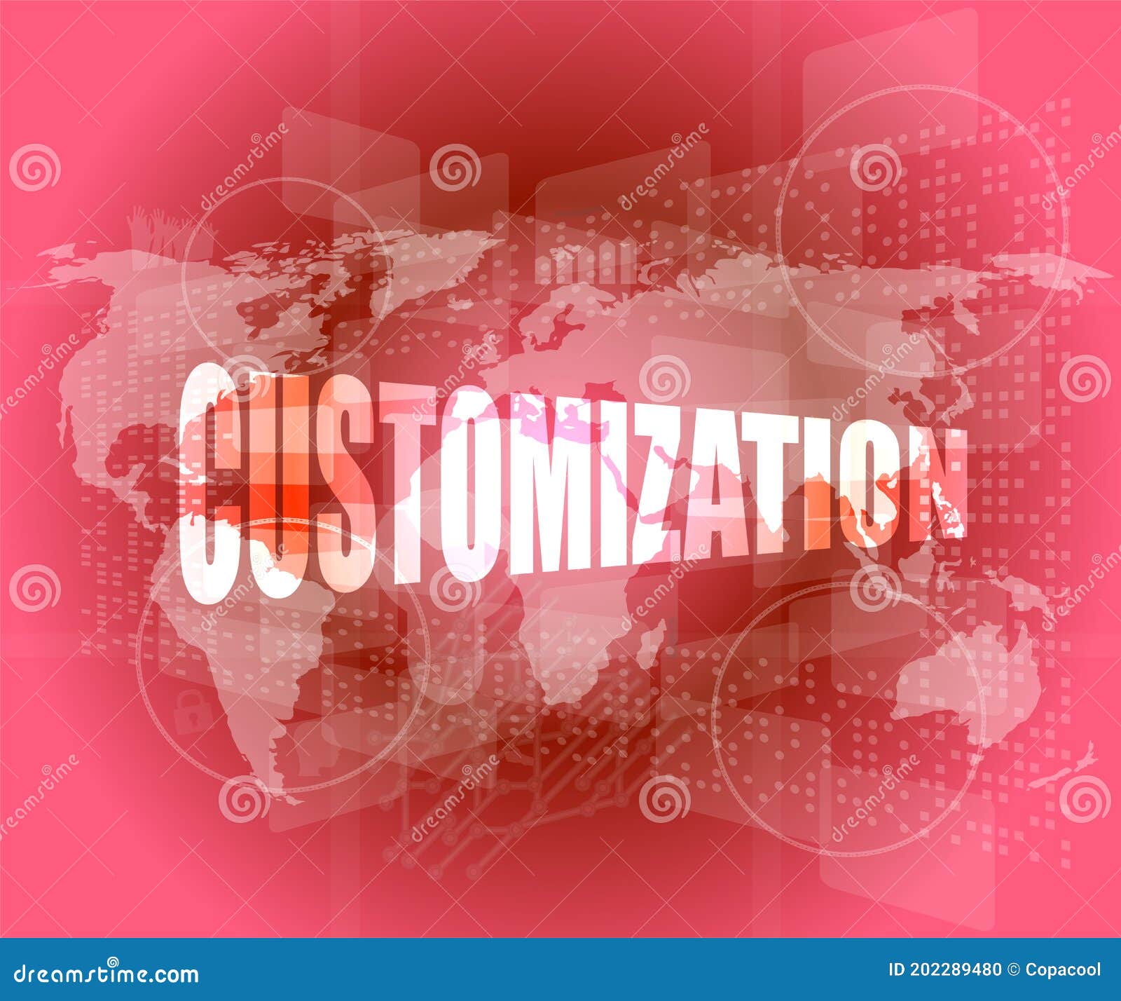 Customization Word on Digital Binary Touch Screen Stock Illustration ...