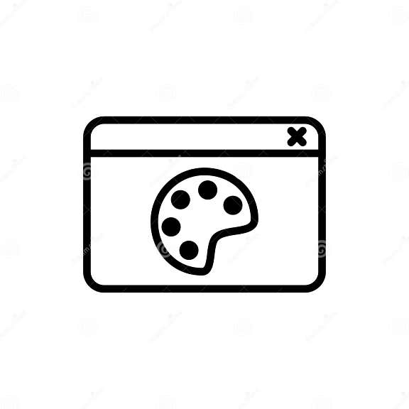 Customize Browser Outline Vector Icon Stock Vector - Illustration of ...
