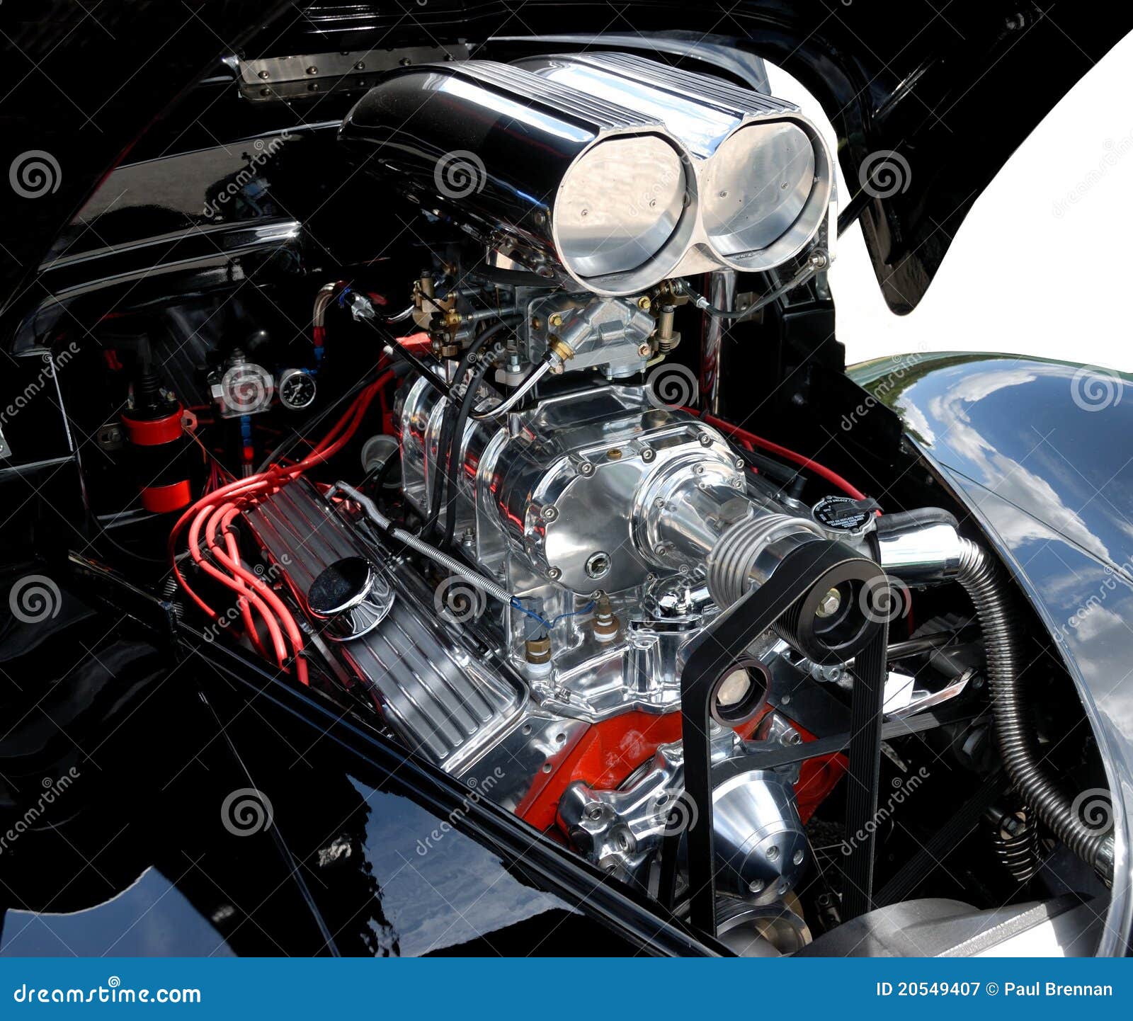 Customized car engine stock image. Image of american - 20549407
