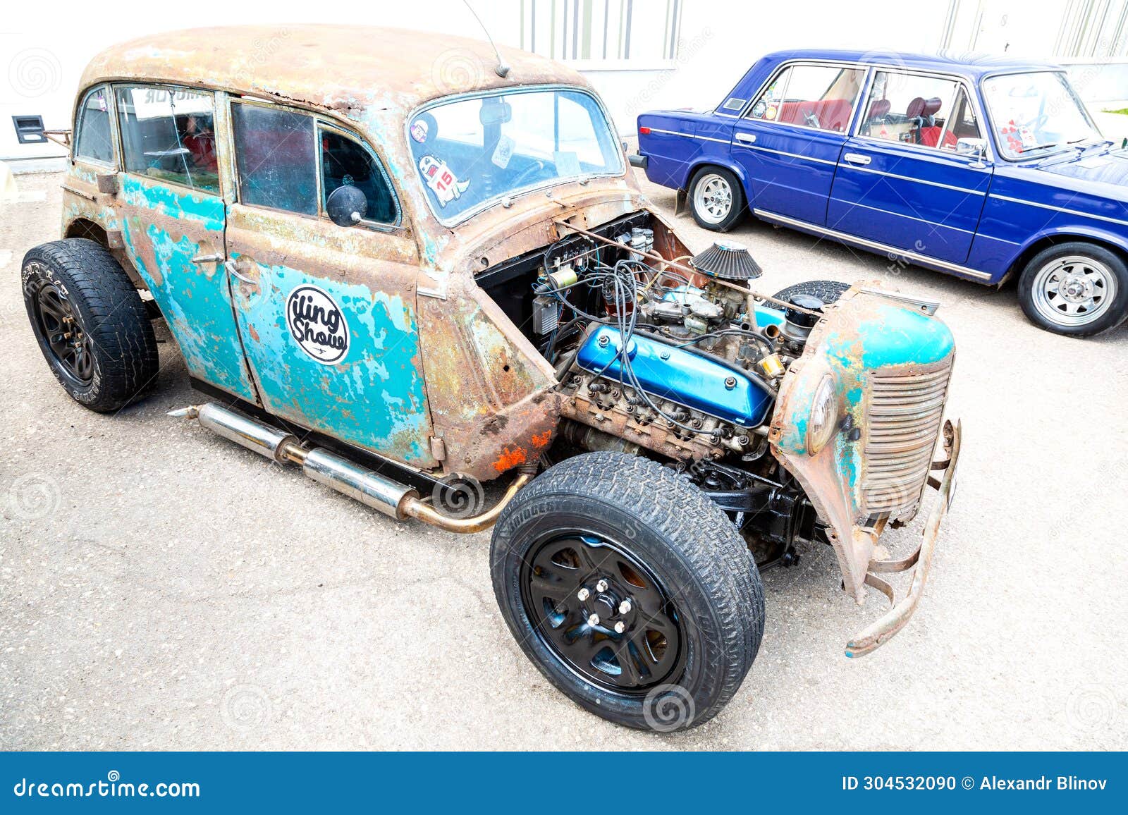 Customized Classic Hot Rod Vehicle with Tuned Engine Editorial Image ...