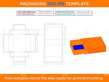 Customized Match Box, Dieline Template with 3D Box Design Stock Vector ...
