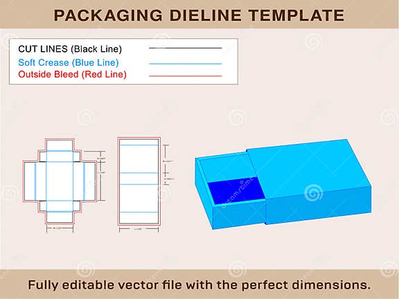Customized Match Box, Dieline Template Stock Vector - Illustration of ...
